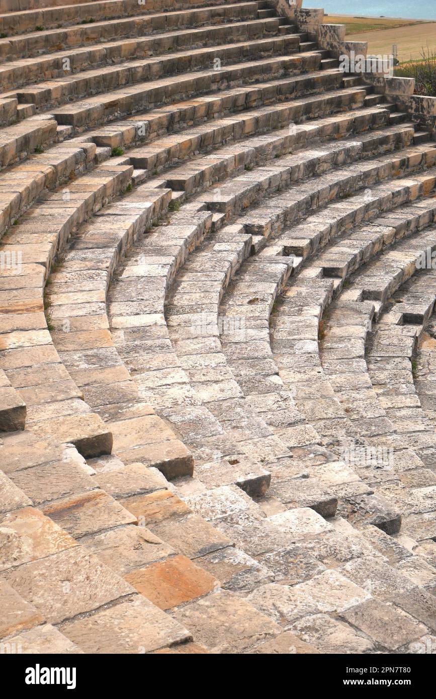 The renovated 2nd century BC Roman theatre, Kourion Archaeological Area ...
