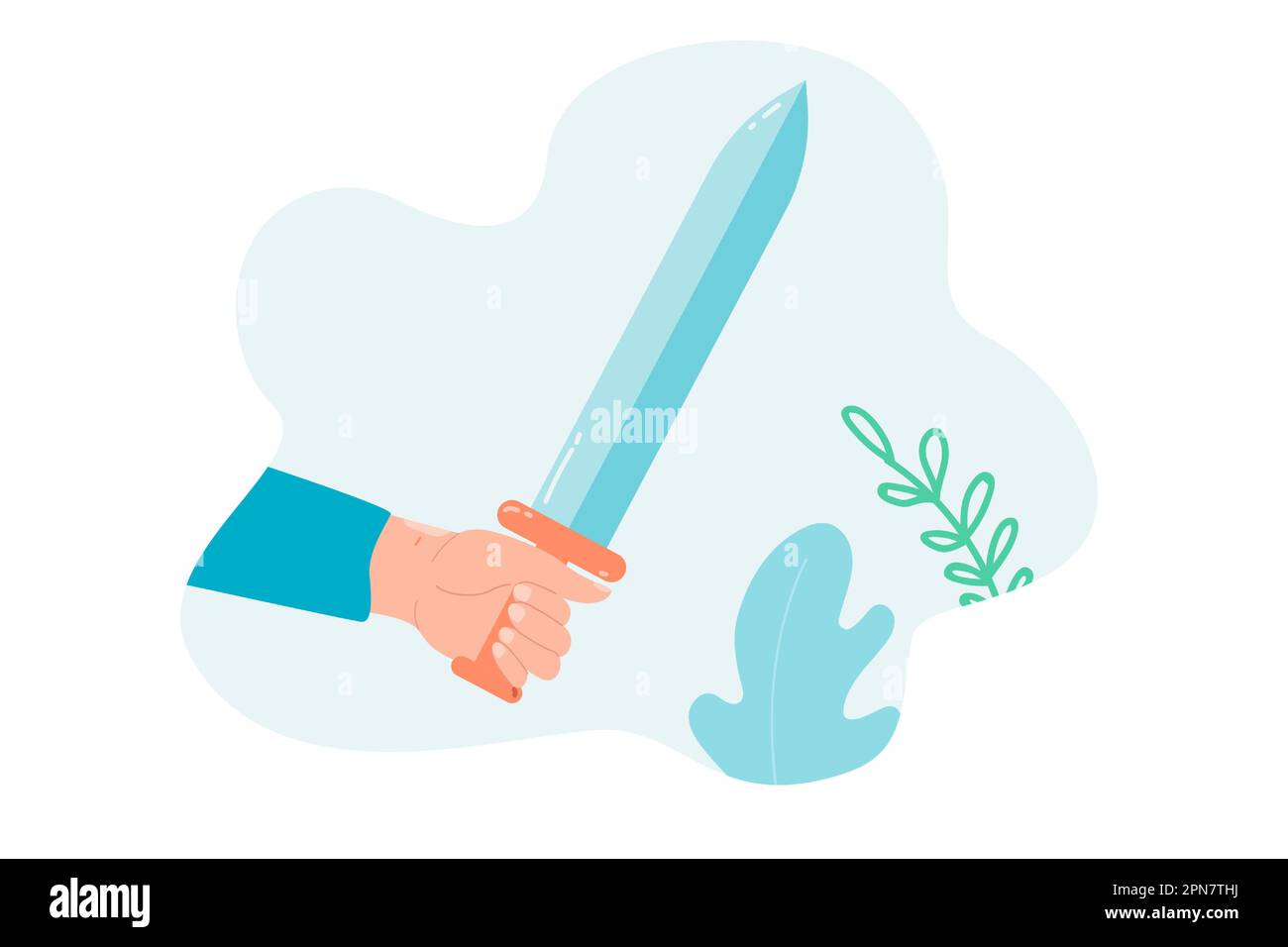 Sword in hands flat vector illustration Stock Vector Image & Art - Alamy