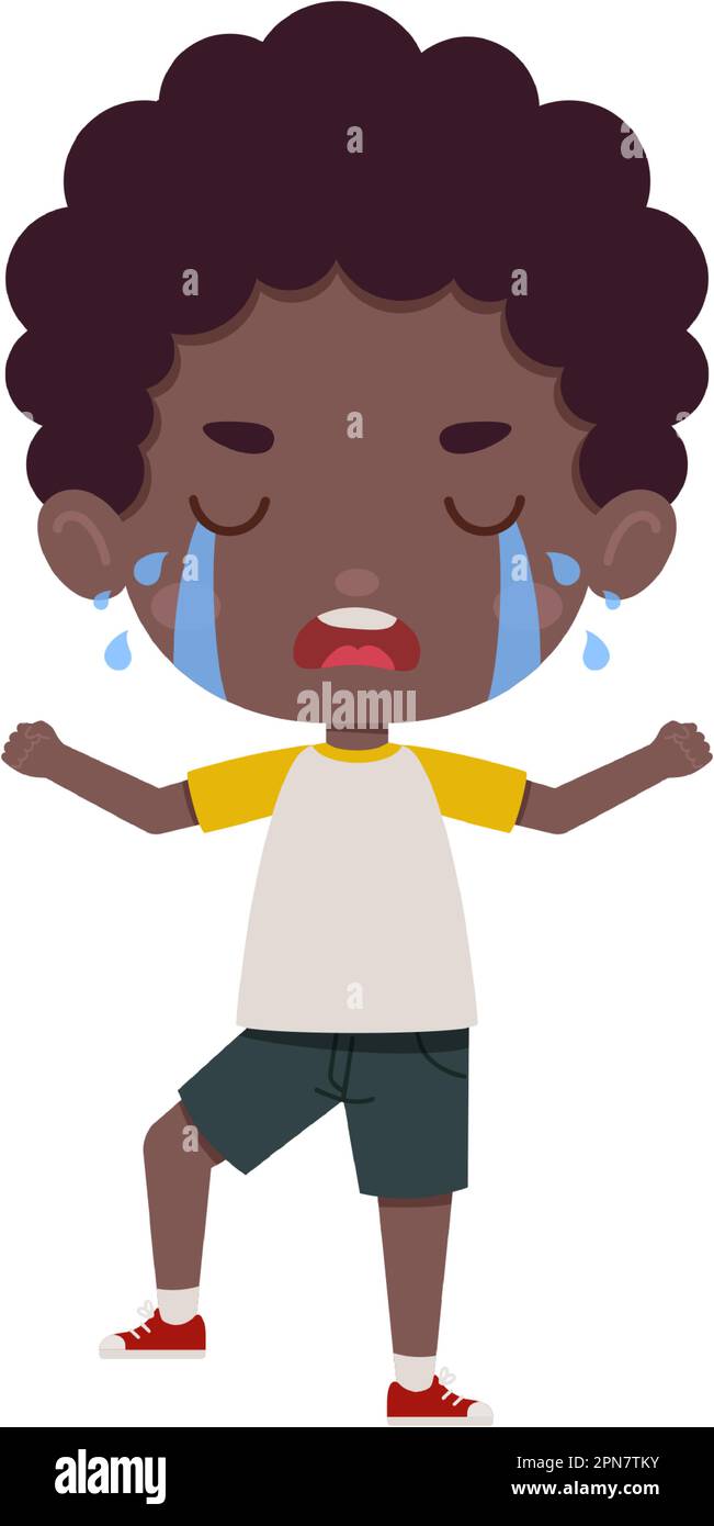 Sad african teen boy Stock Vector Images - Alamy