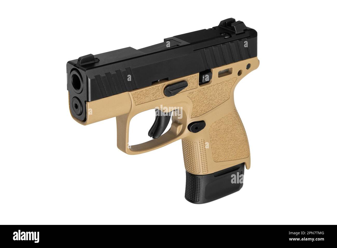 Modern semi-automatic pistol. A short-barreled weapon for self-defense ...