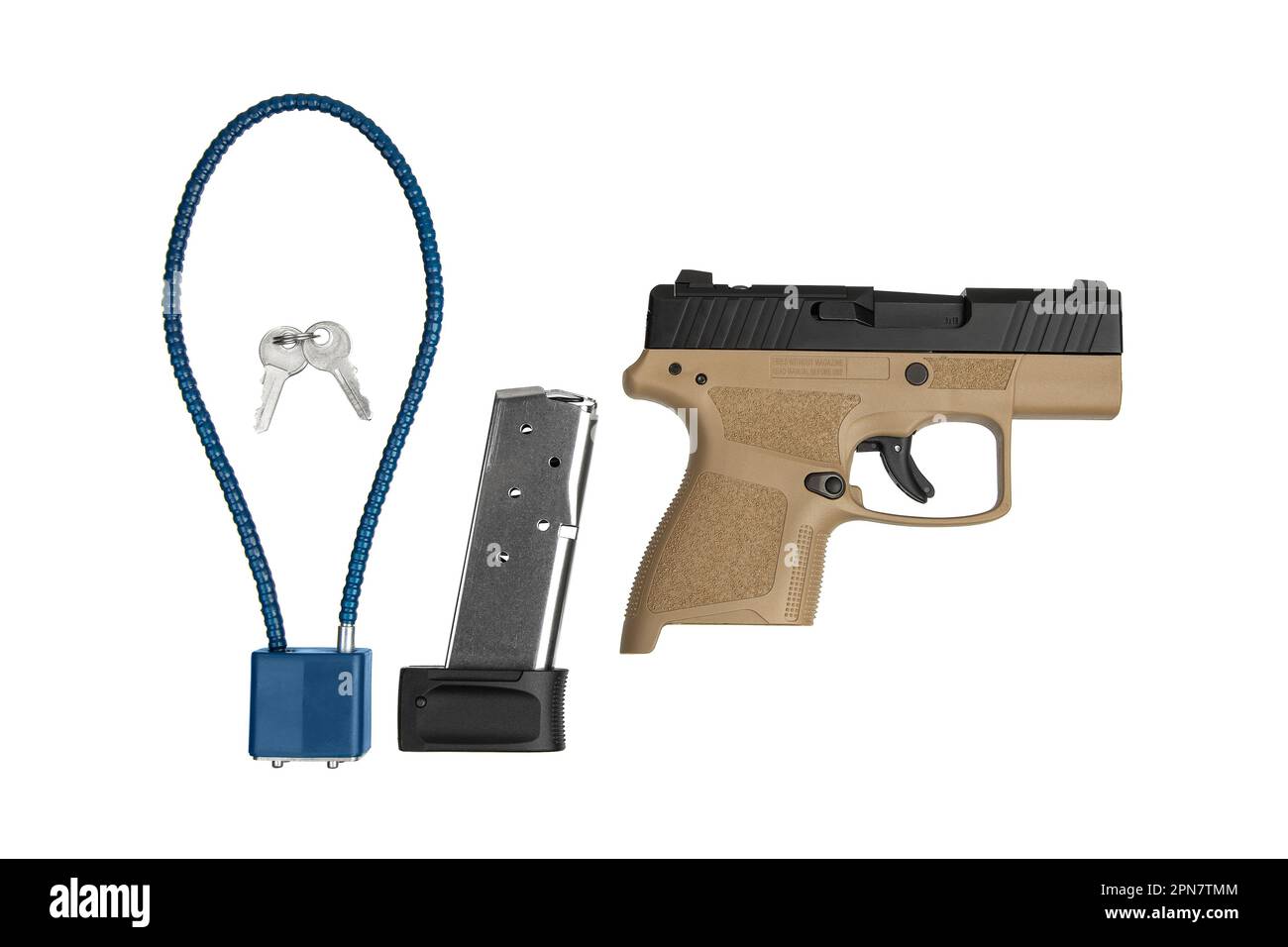 Modern semi-automatic pistol. A short-barreled weapon for self-defense ...