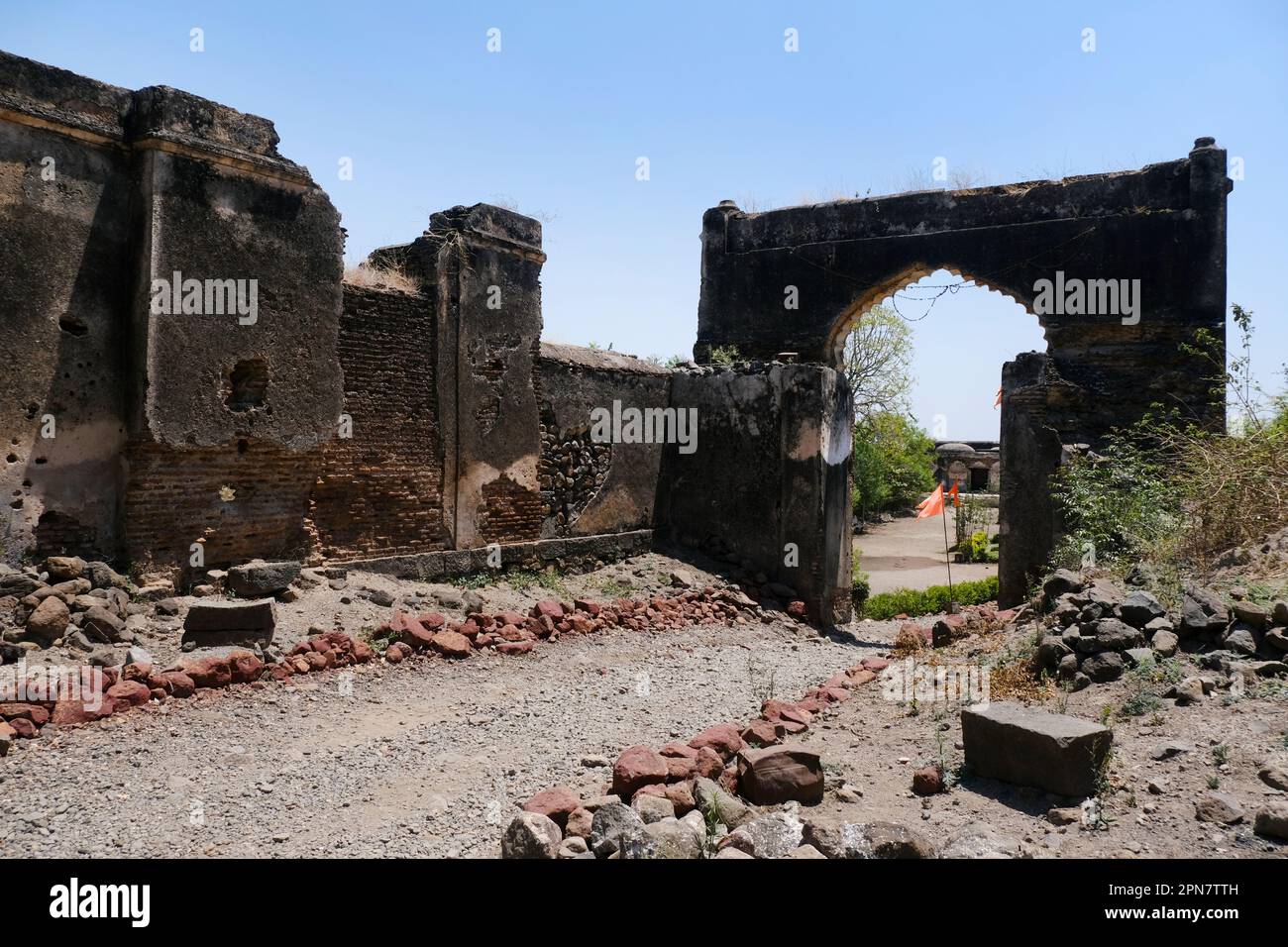 2 April 2023, Bhadurgad / Dharmaveer gad, Ruins of Bahadur Khan's ...