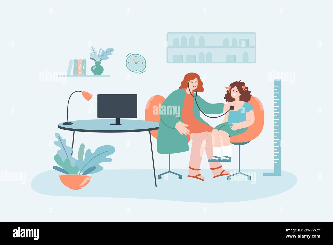 Examination of child by pediatrician in hospital Stock Vector Image & Art - Alamy