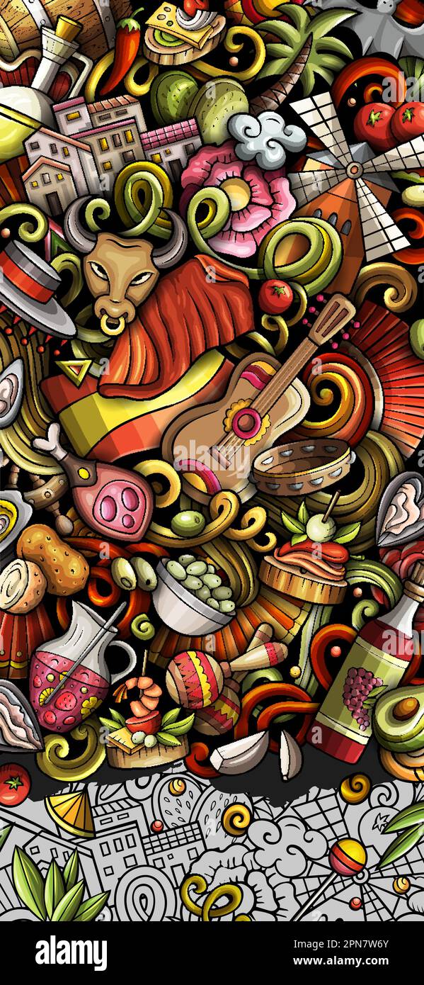 Spain cartoon doodle banner Stock Vector Image & Art - Alamy