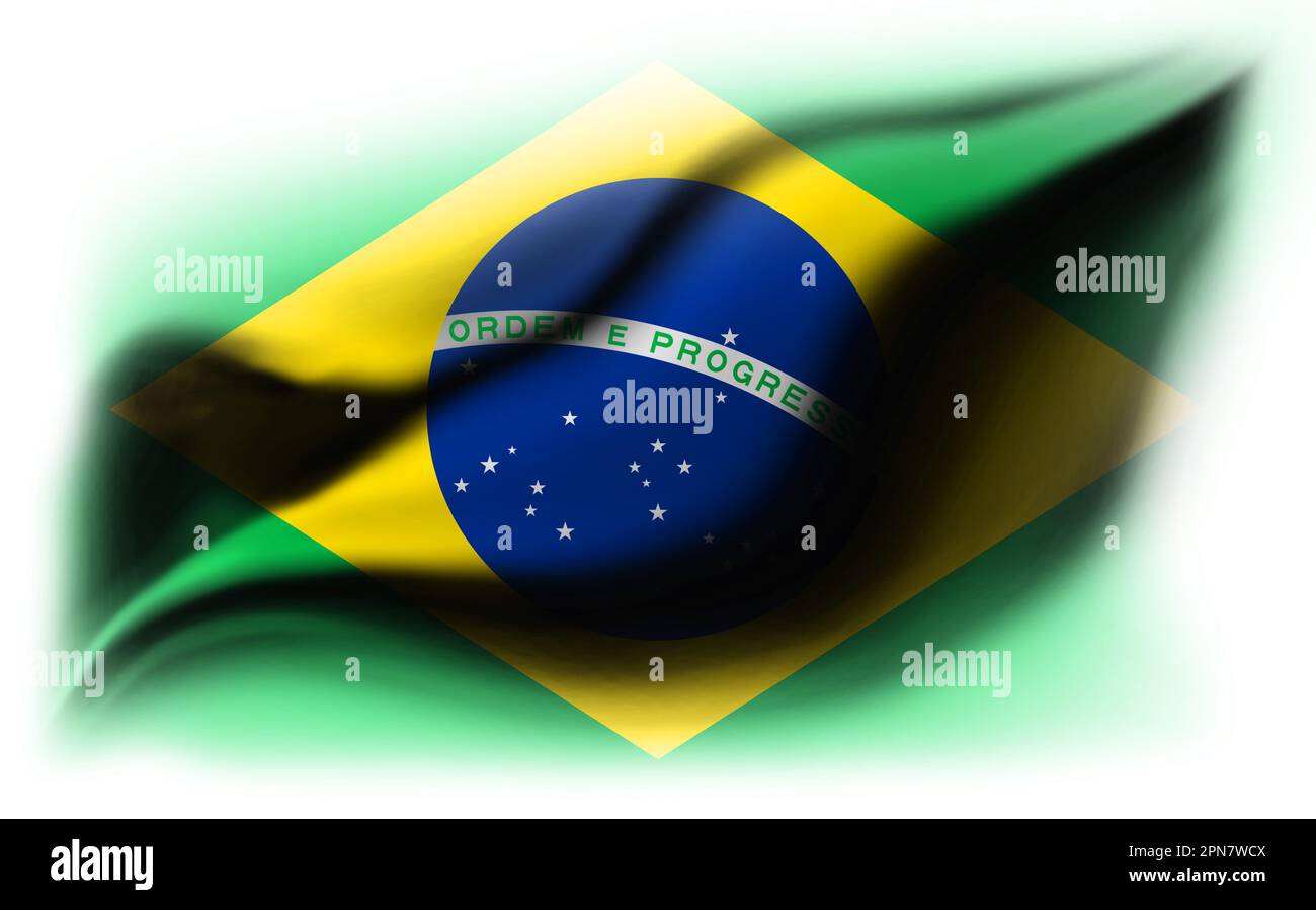 White background with torn Brazil flag. 3d illustration Stock Photo - Alamy