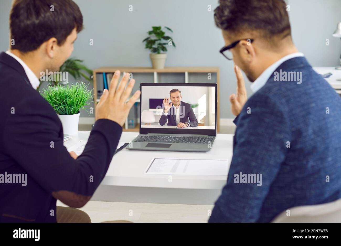 Remote teamwork together virtual video call hi-res stock photography ...