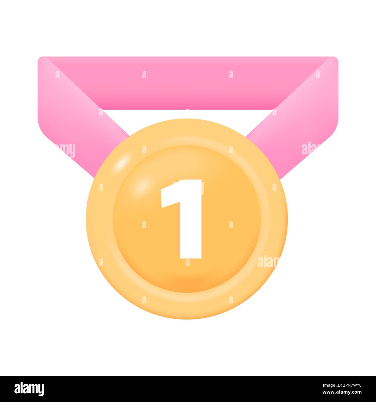 First place medal with pink ribbon 3D icon Stock Vector Image & Art - Alamy