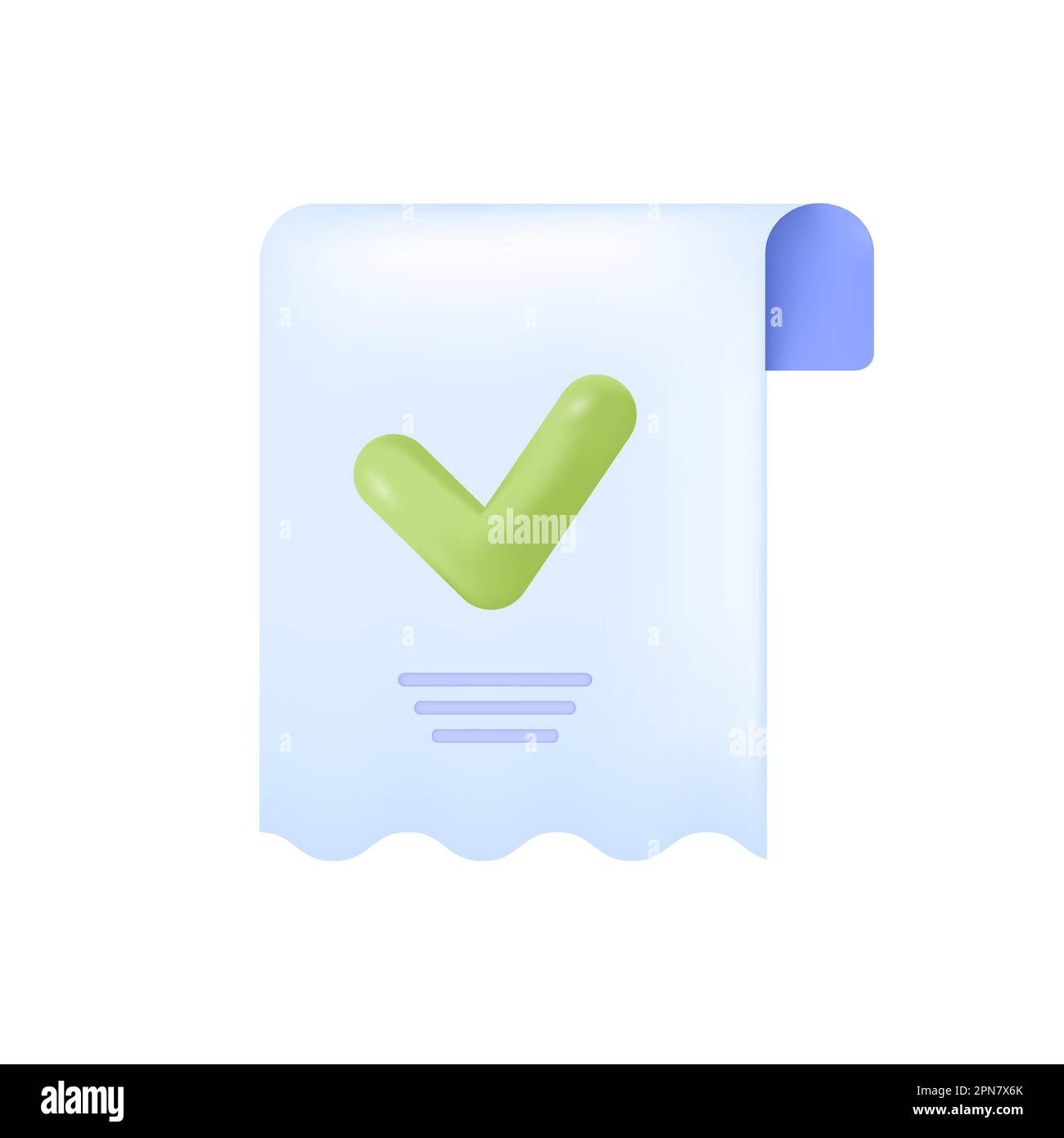 Sheet of paper with green checkmark 3D icon Stock Vector Image & Art ...