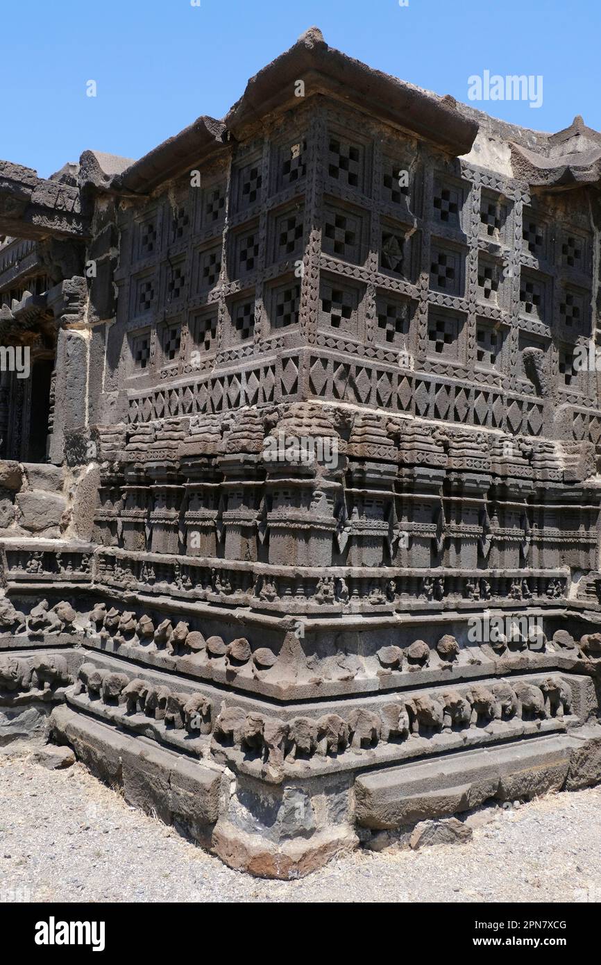 2 April 2023, Sculptures carved on the outer wall of the Laxminarayana ...