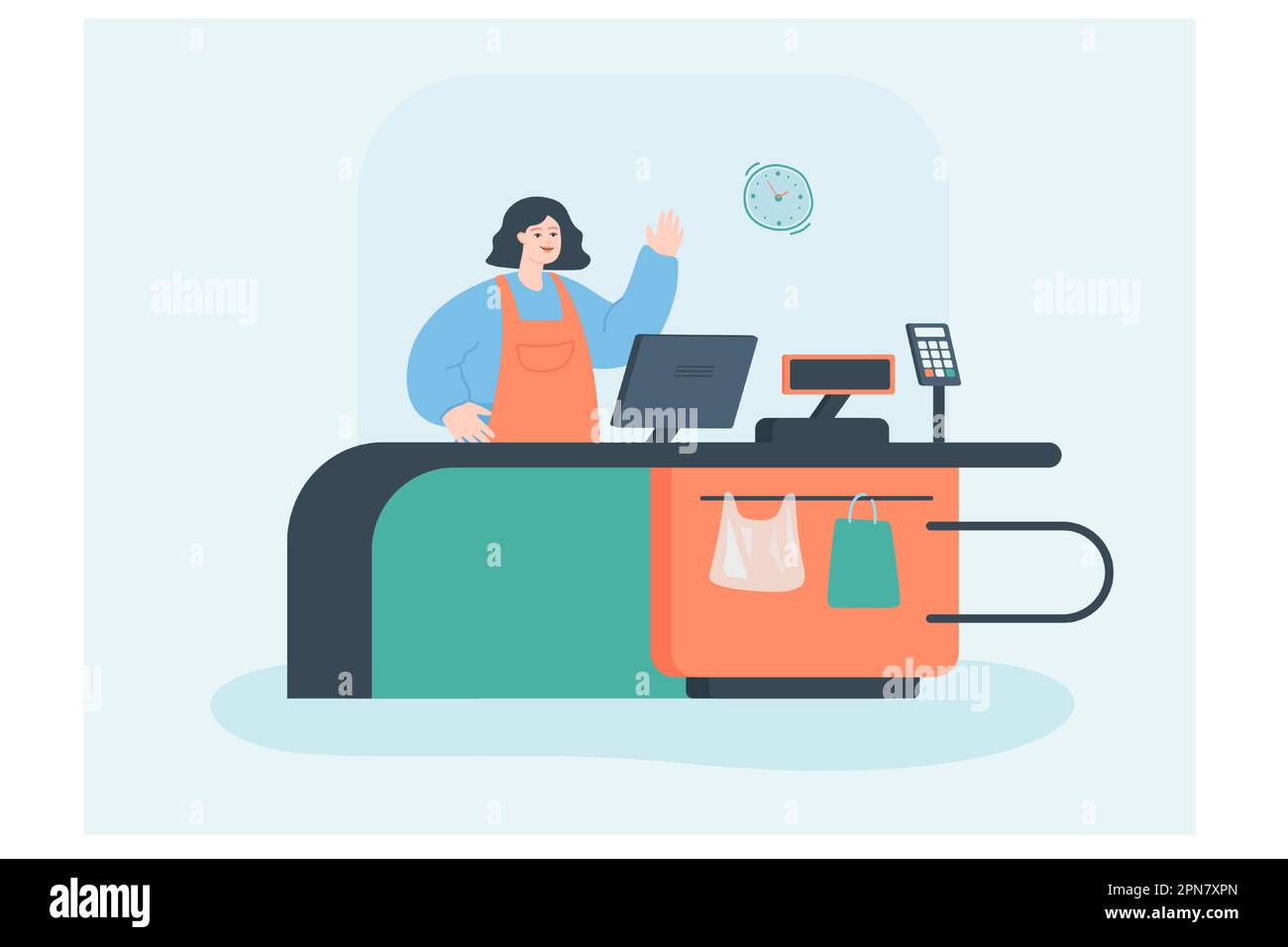 Supermarket checkout worker Stock Vector Images - Alamy