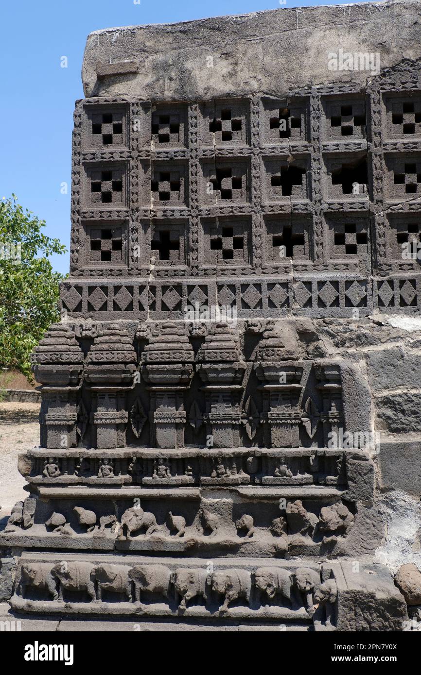 Sculptures carved on the outer wall of the Laxminarayana temple one of ...