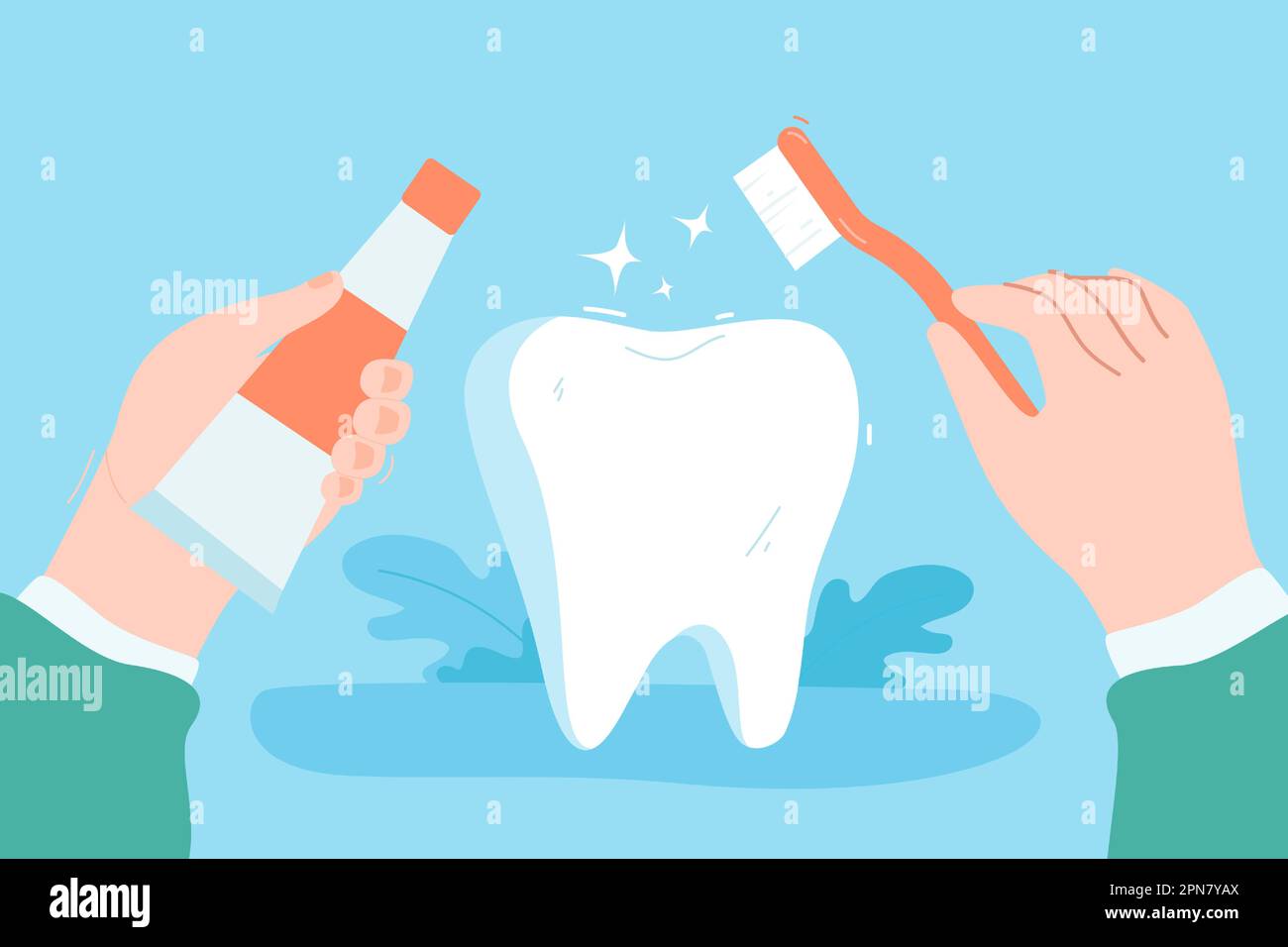 Hand holding toothbrush and toothpaste Stock Vector Image & Art - Alamy