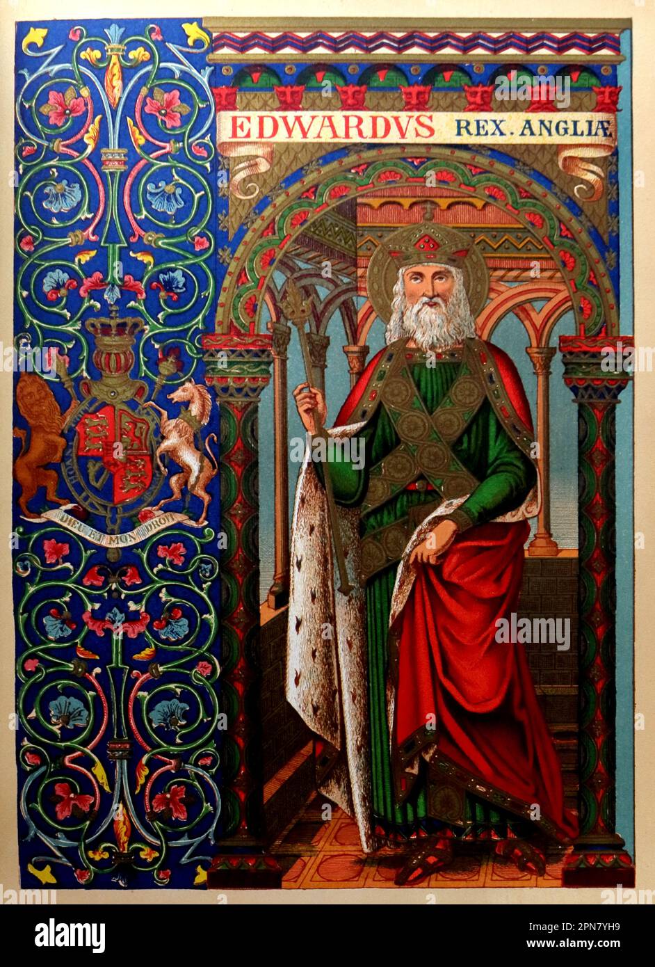 Chromolithograph: Edwardus Rex Anglia, also known as Edward the ...