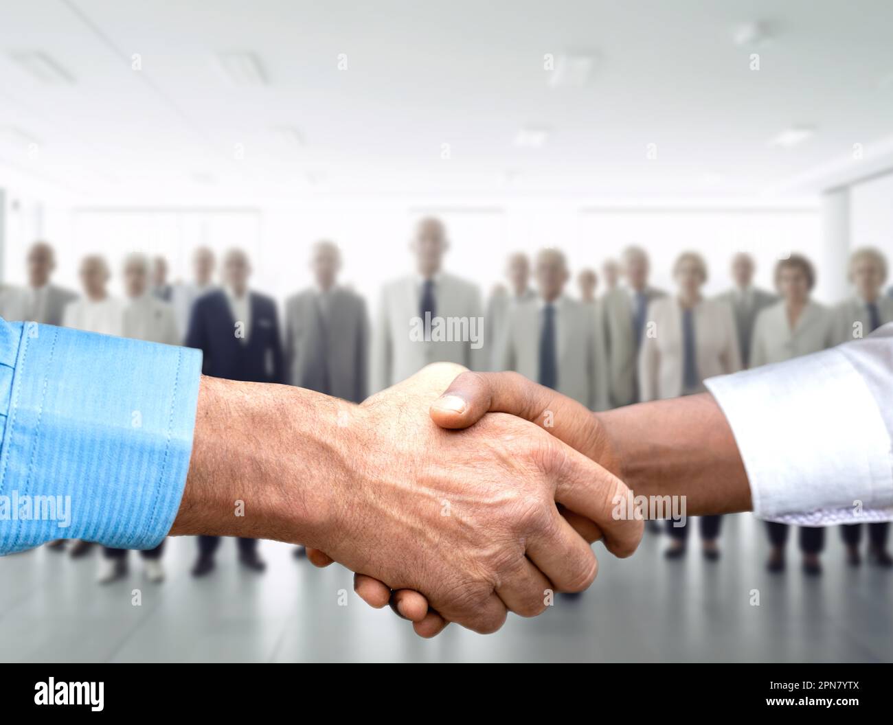 Close up view of business partnership handshake concept.Photo of two ...