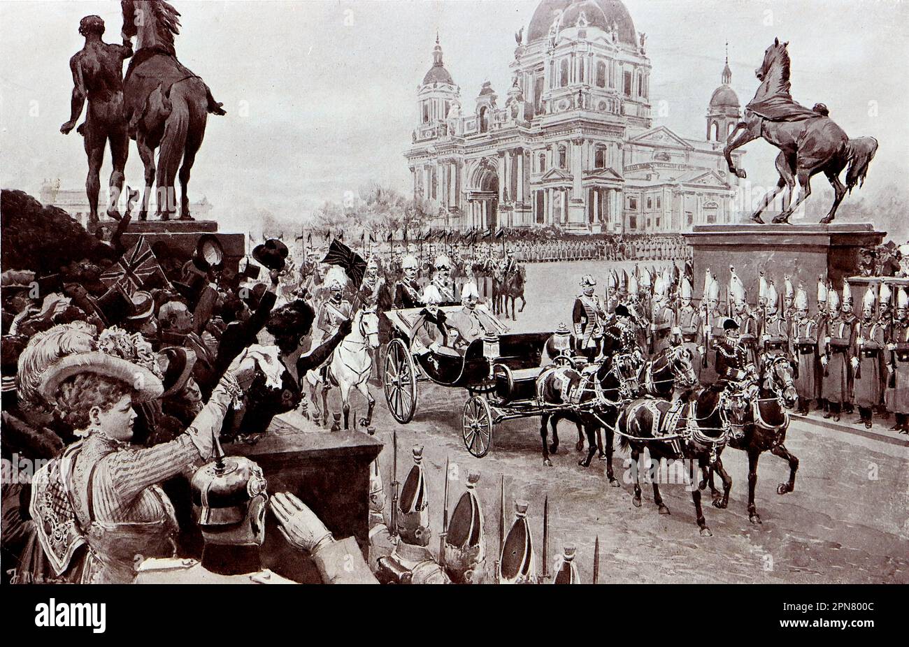 The King in Berlin. King Edward VII, Kaiser Wilhelm II. From a bound ...