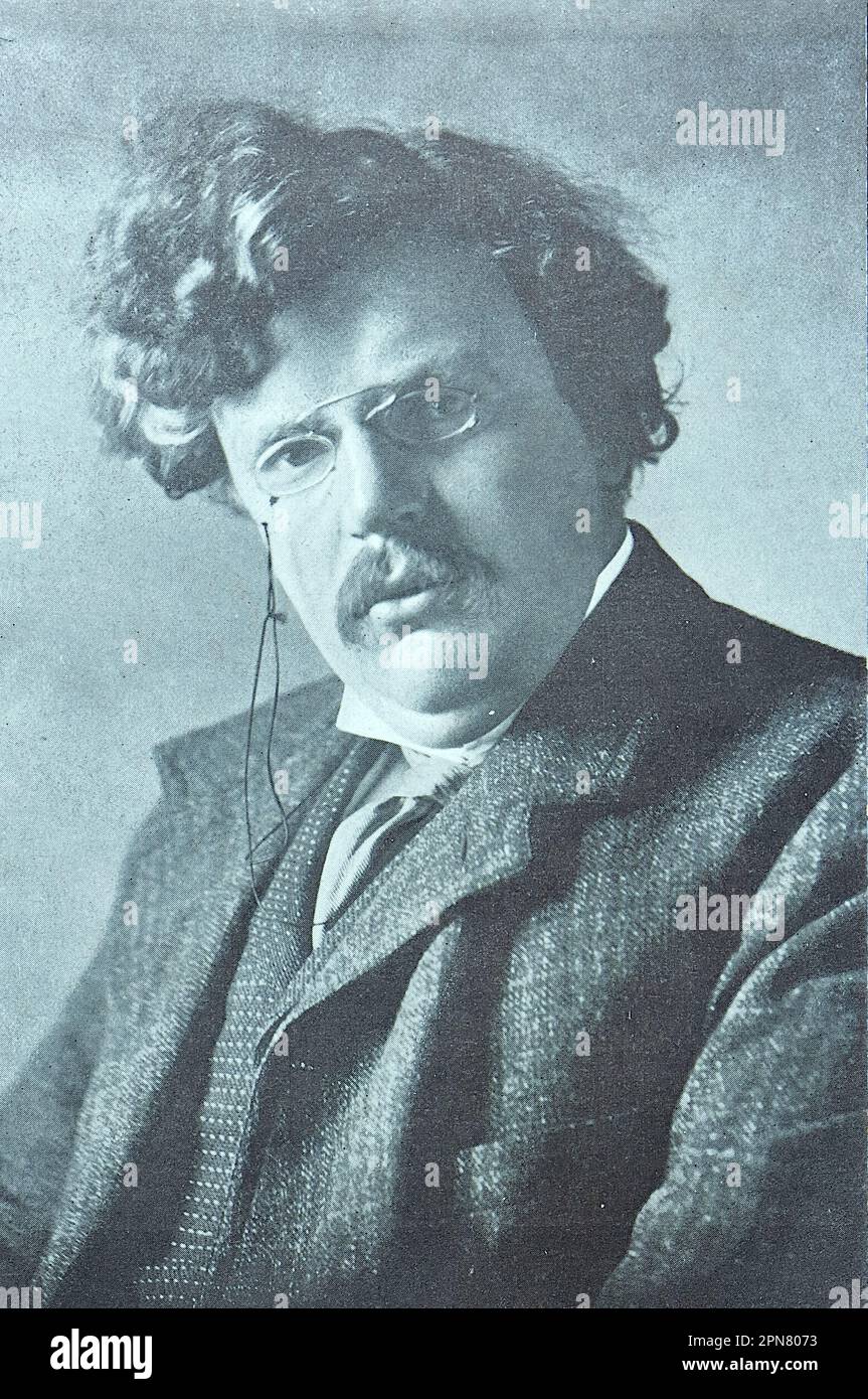 Portrait of G.K. Chesterton, British author and Christian apologist. In ...