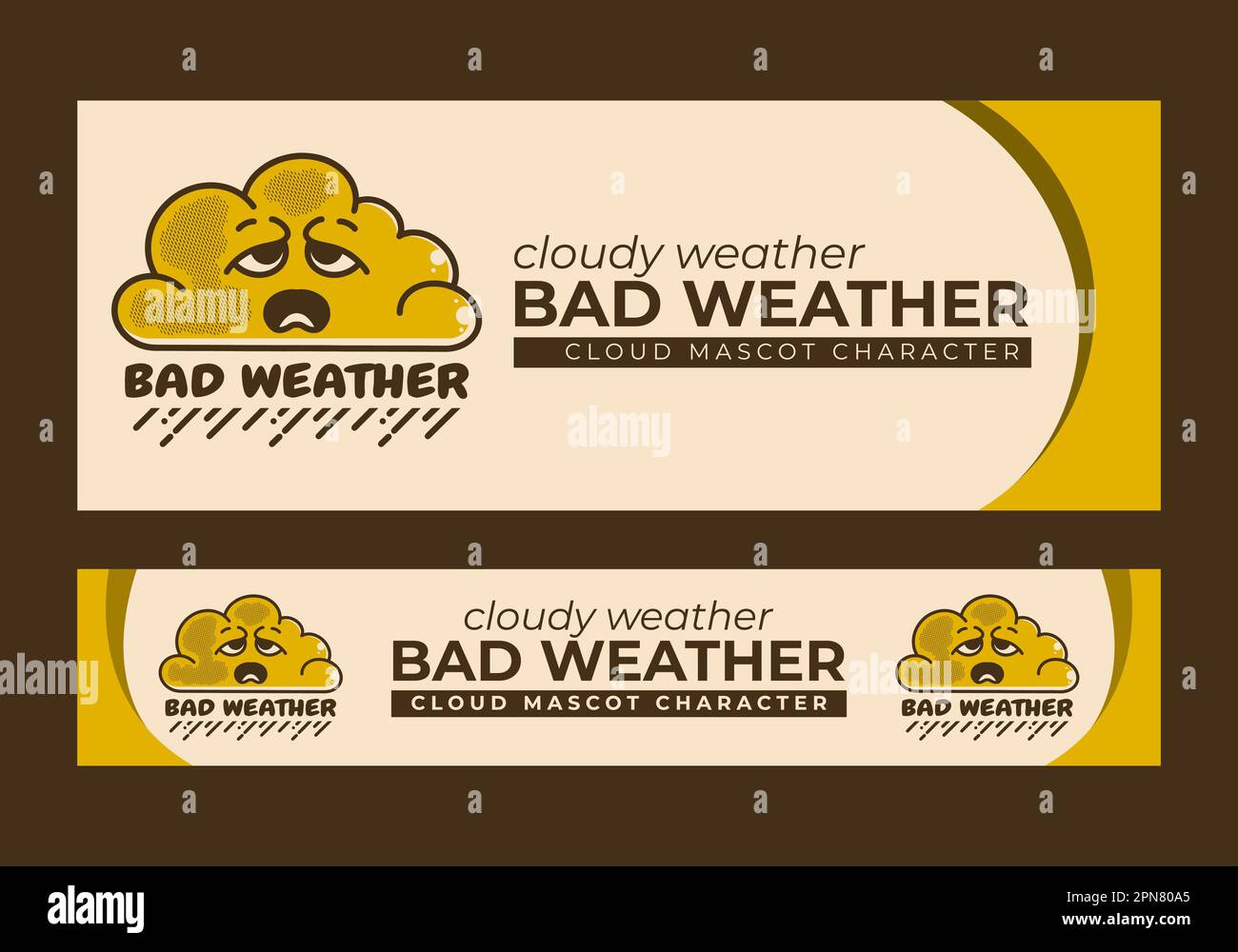 Banner design with picture of Mascot character illustration of a cloud ...