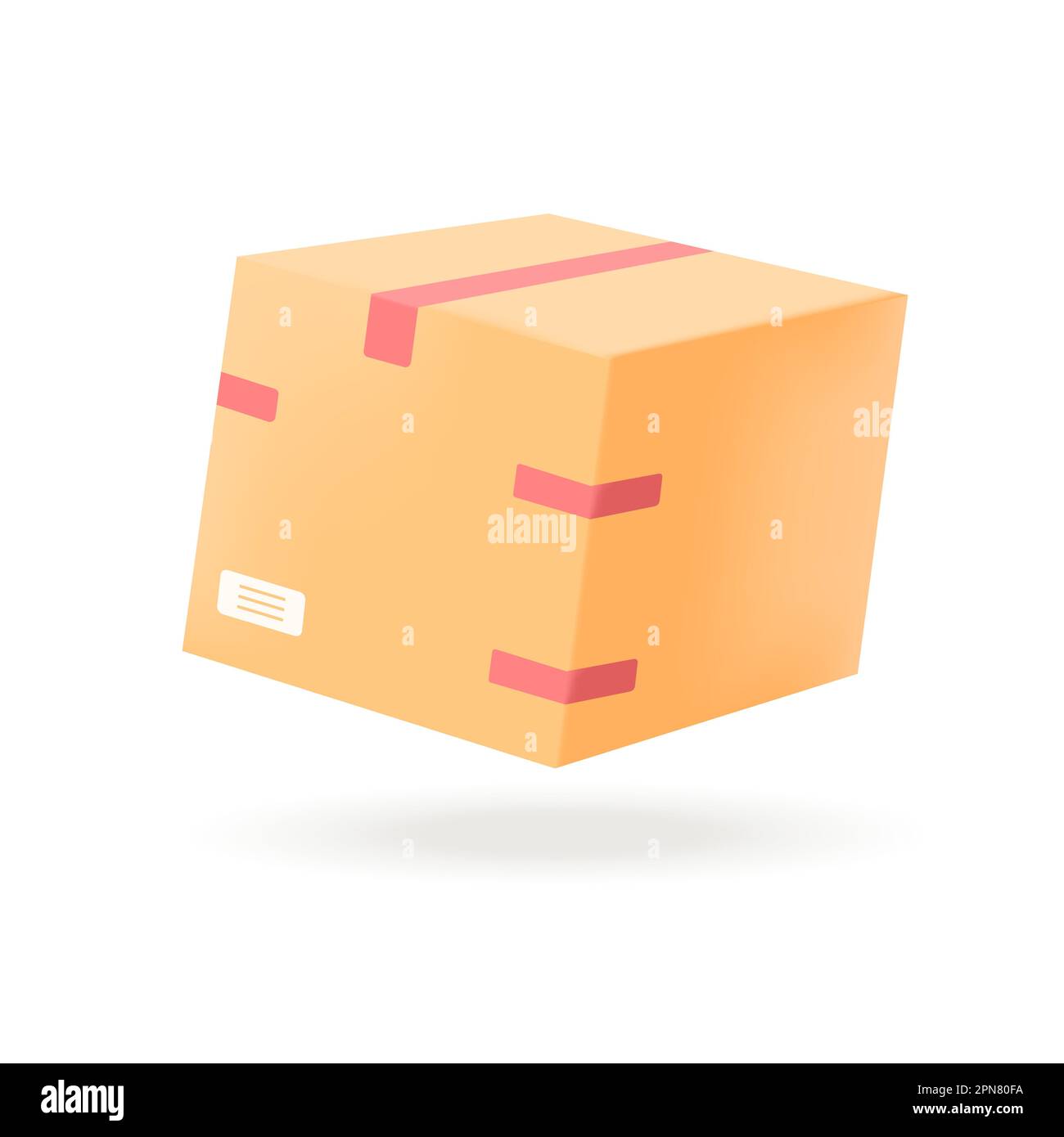 Closed cardboard box with red tape 3D icon Stock Vector Image & Art - Alamy