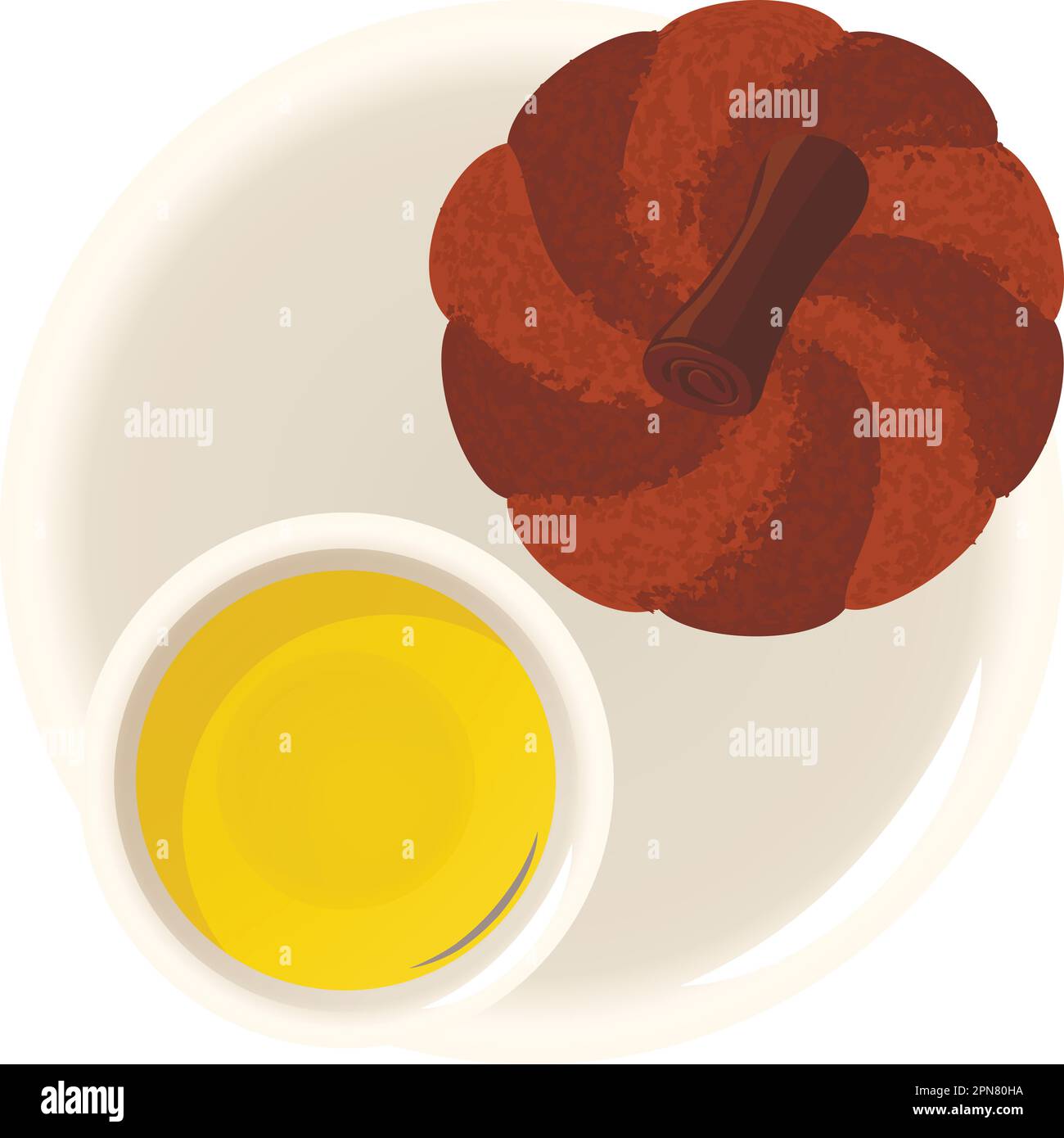 Bundt cake icon isometric vector. Chocolate bundt cake and cup of helb ...