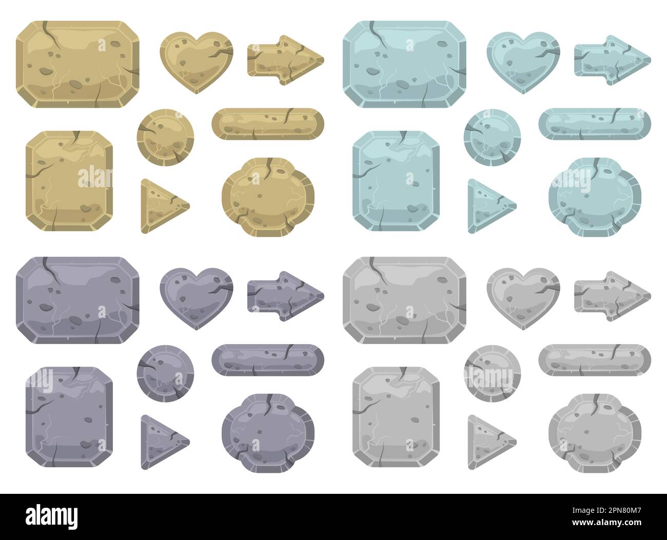 Stone buttons of different shapes vector illustrations set Stock Vector ...