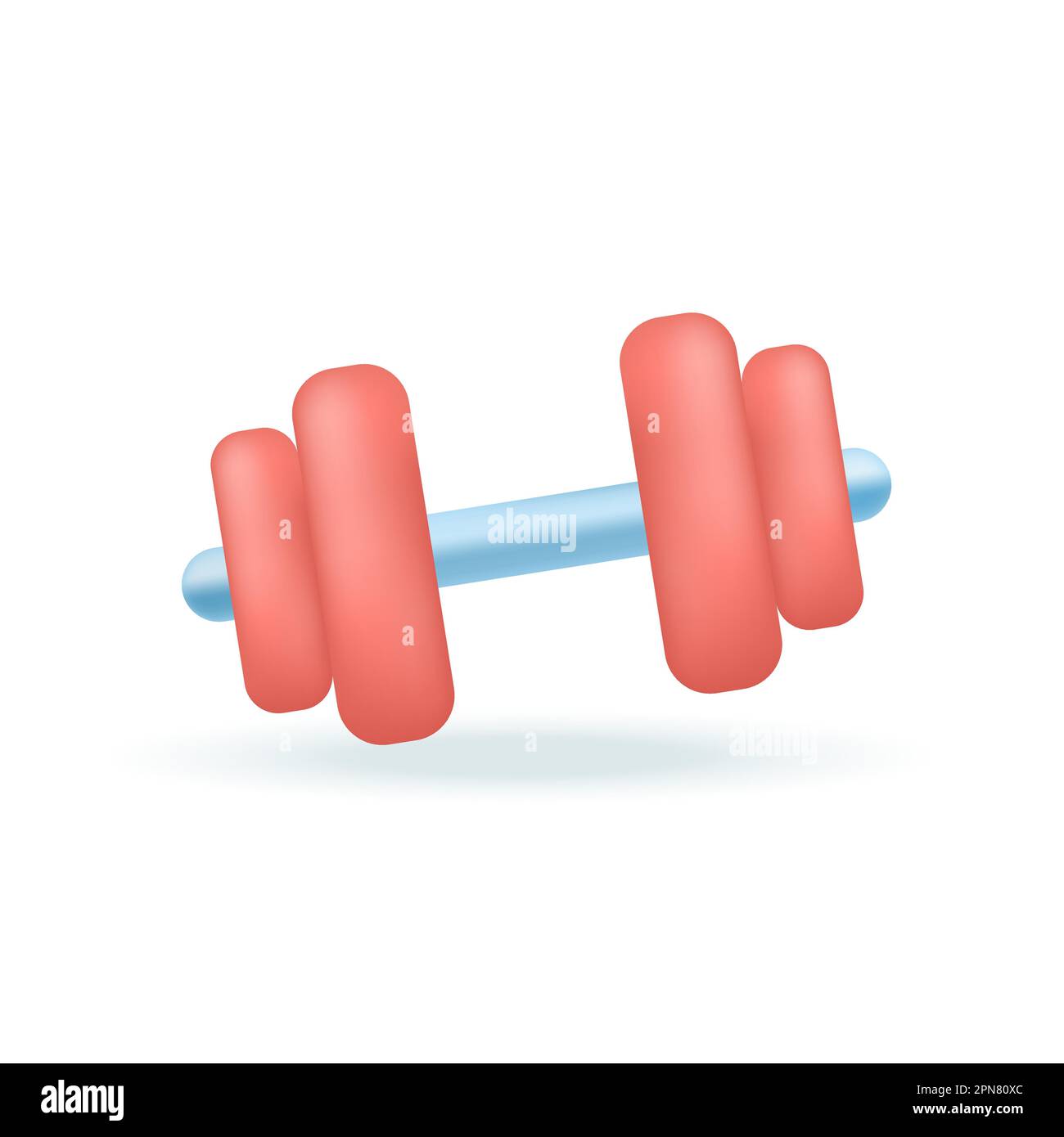 Dumbbell with red plates for training body muscles 3D icon Stock Vector ...