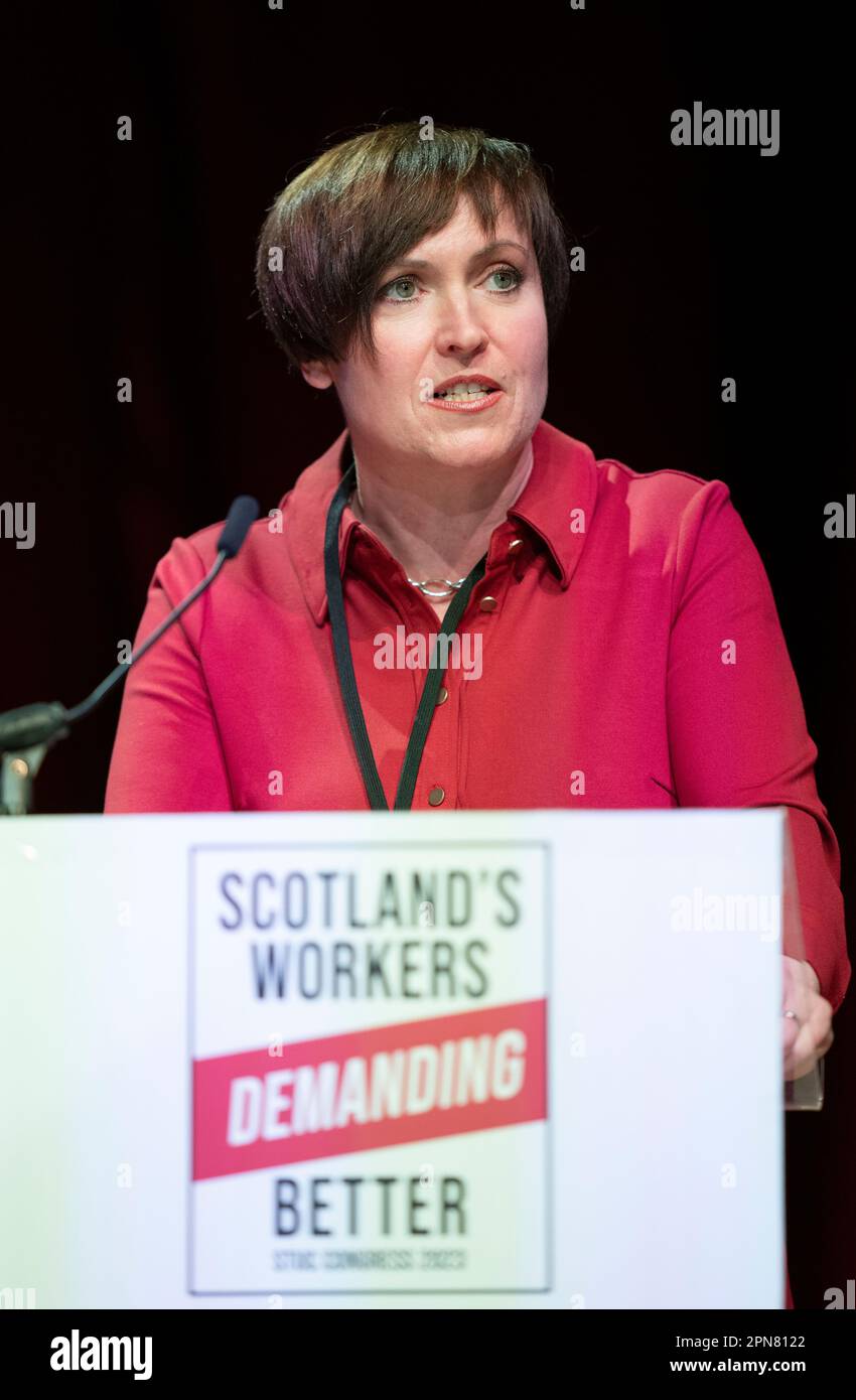 STUC General Secretary Roz Foyer on the first day of the STUC Congress ...