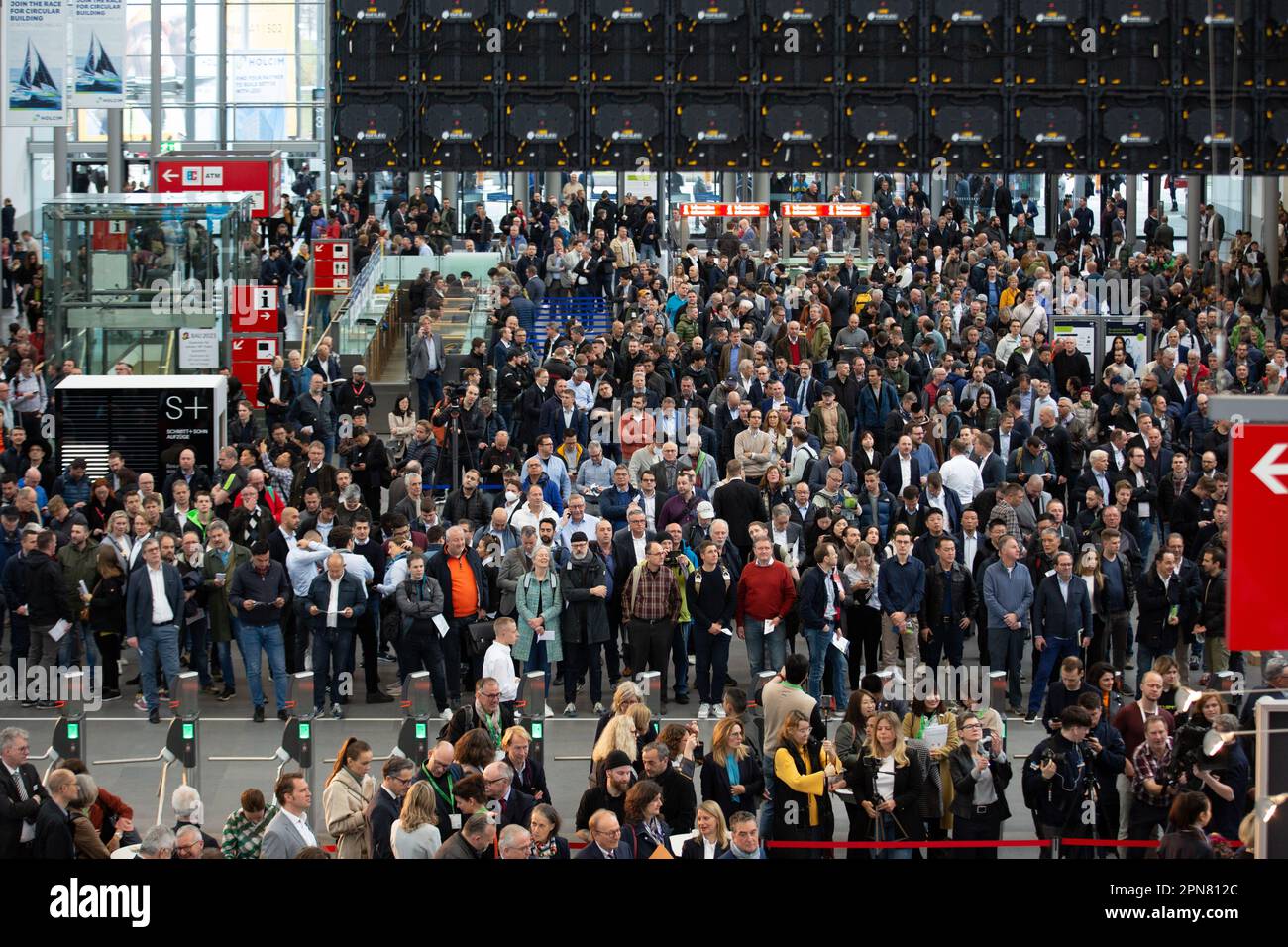Masses waiting to enter the BAU 2023 at the BAU, the World's Leading ...