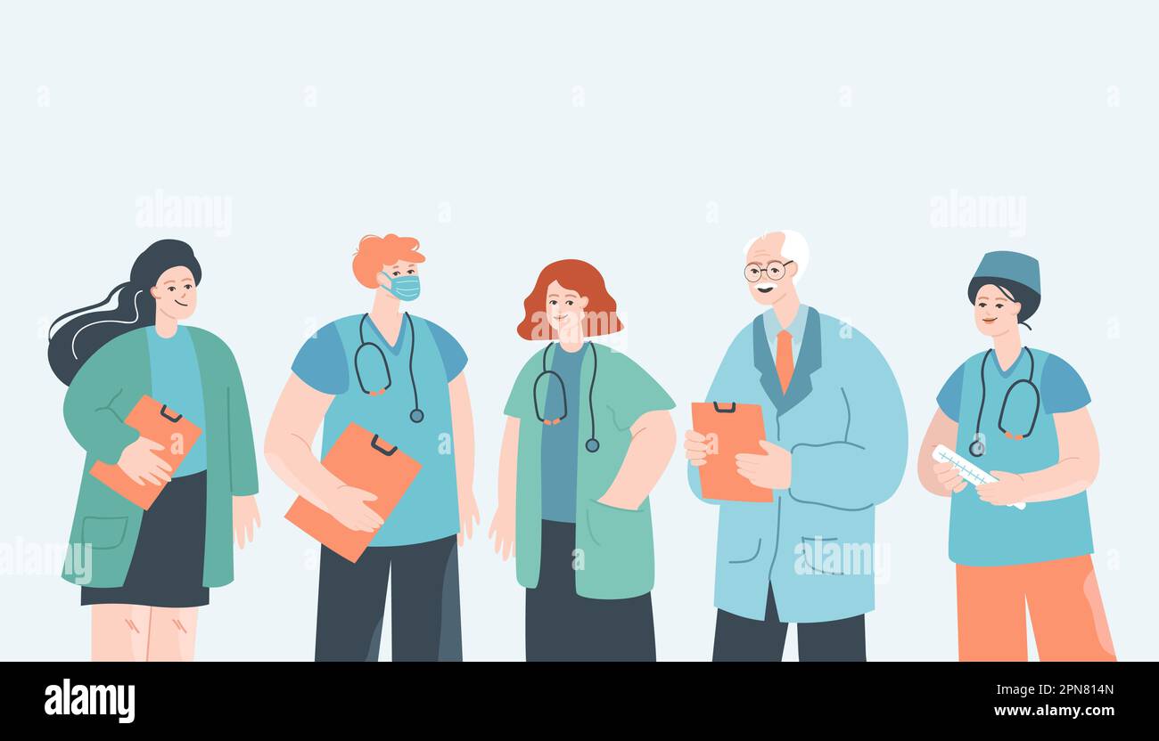 Doctor, nurse and medical staff in hospital team Stock Vector Image ...