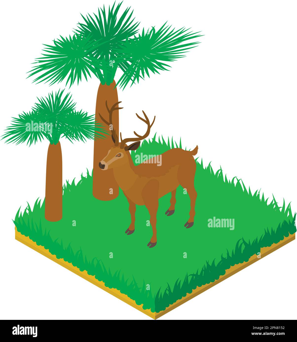 Deer animal icon isometric vector. Big noble deer animal standing in ...