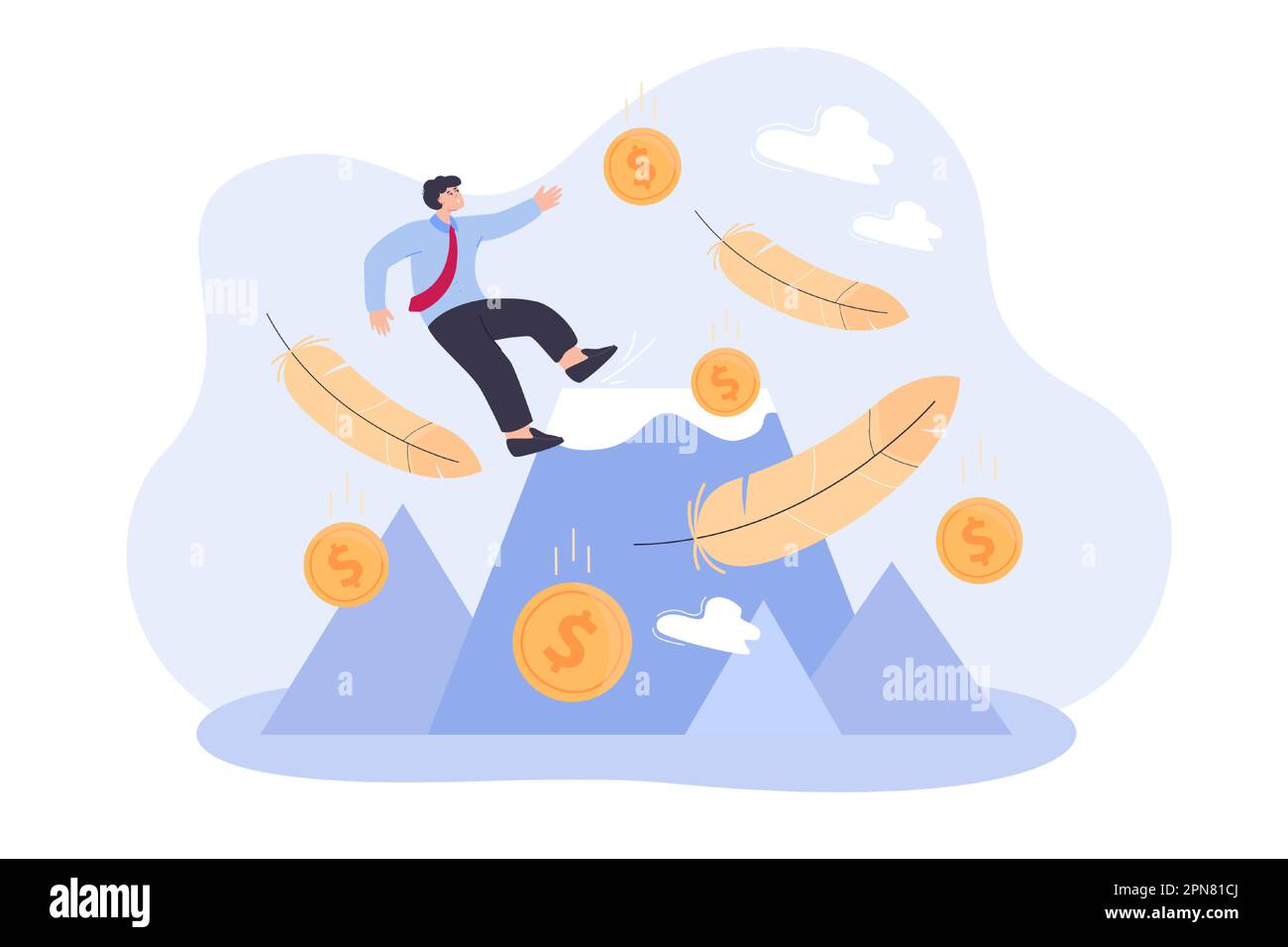 Businessman falling downhill flat vector illustration Stock Vector ...