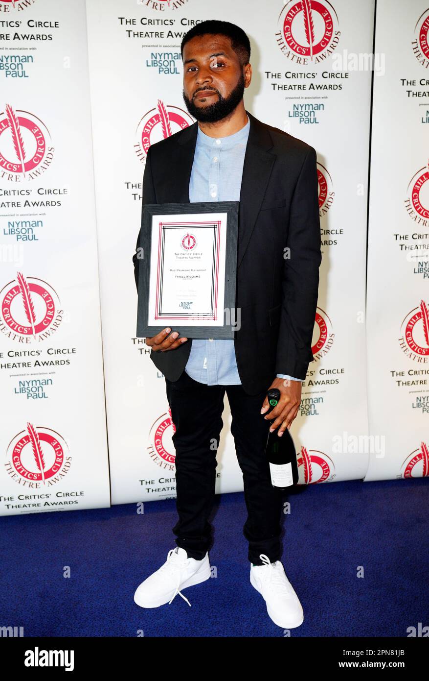 Tyrell Williams, winner of the 'Most Promising Playwright' Award, at ...