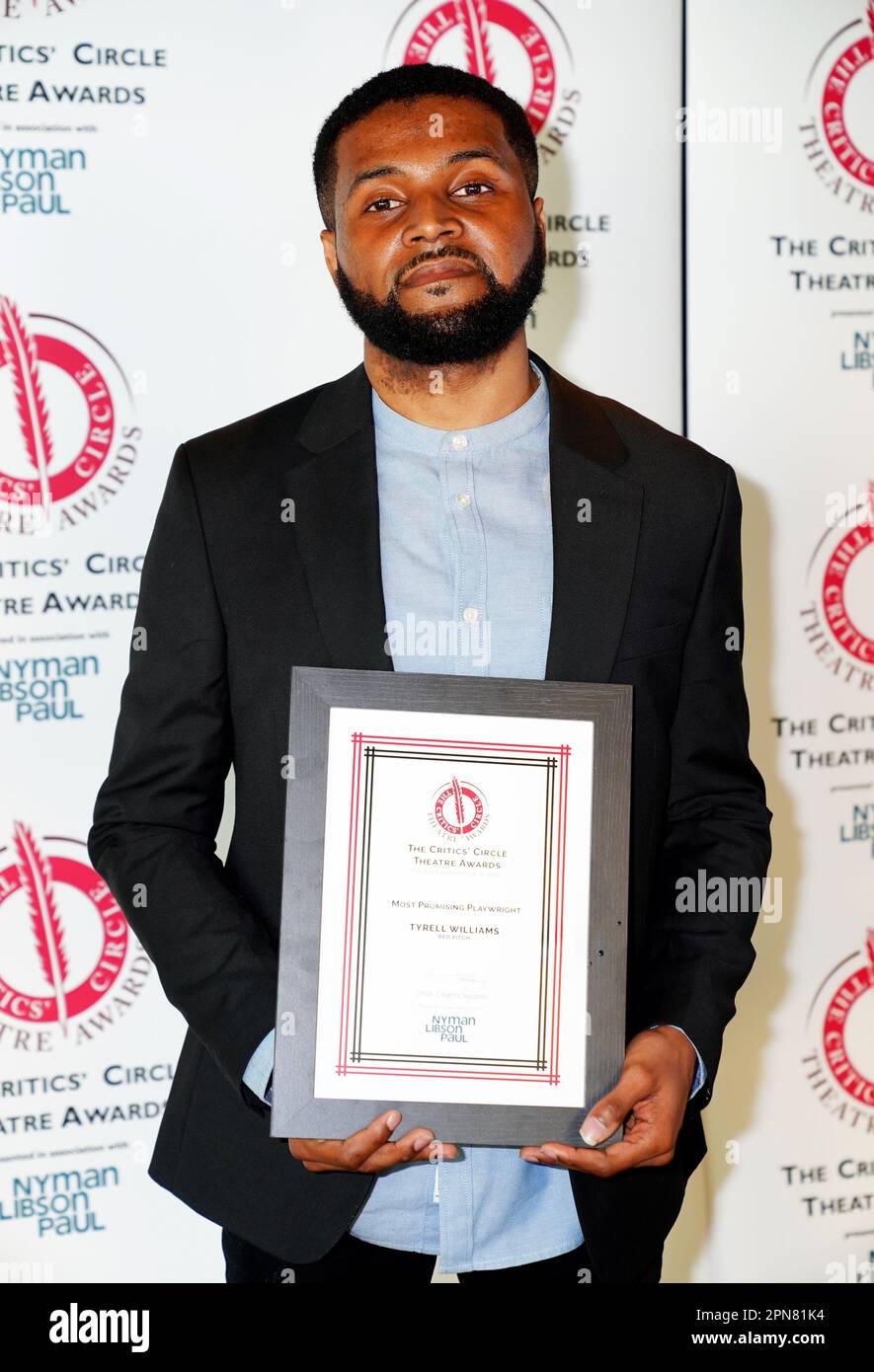 Tyrell Williams, winner of the 'Most Promising Playwright' Award, at ...