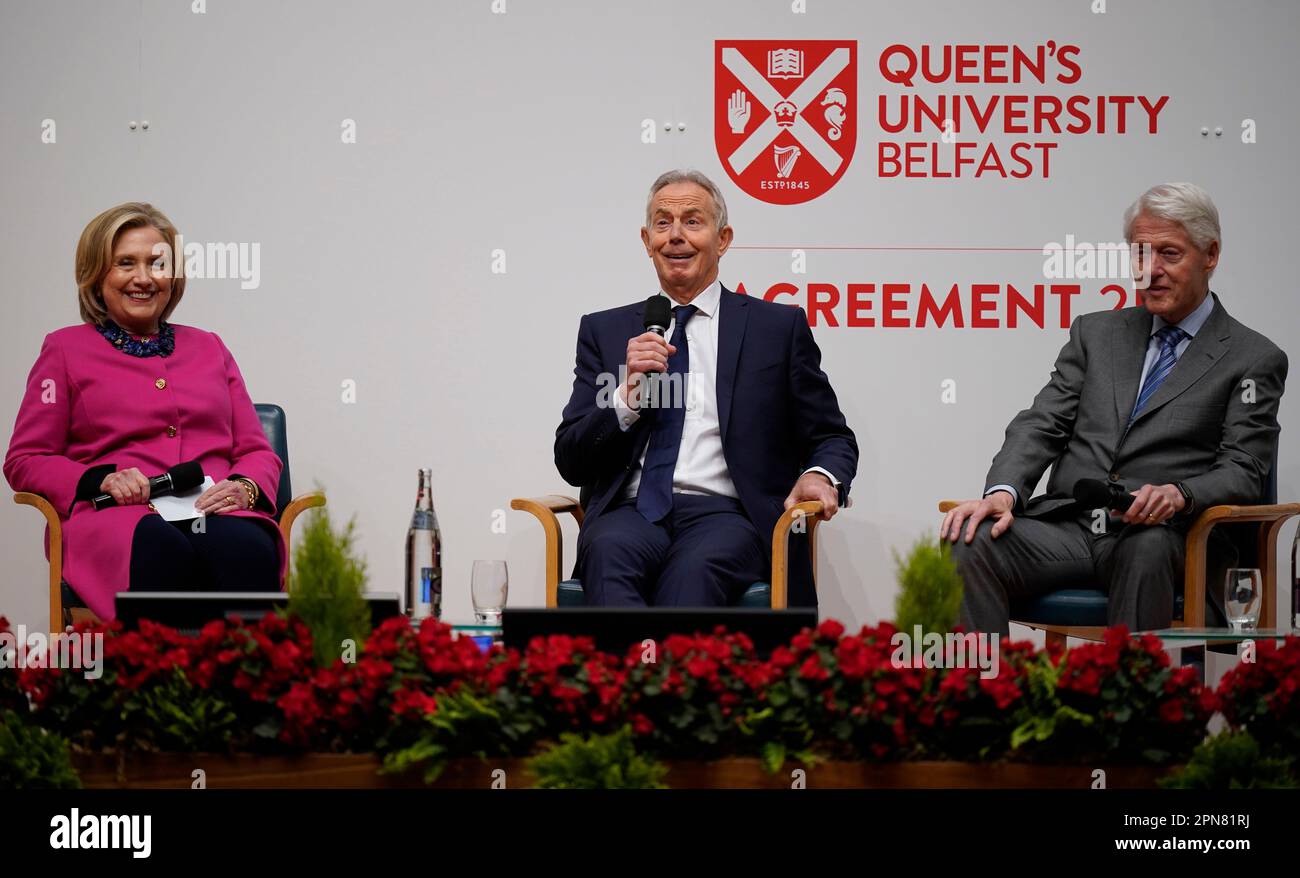 Hillary Clinton, Sir Tony Blair and former US President Bill Clinton on ...