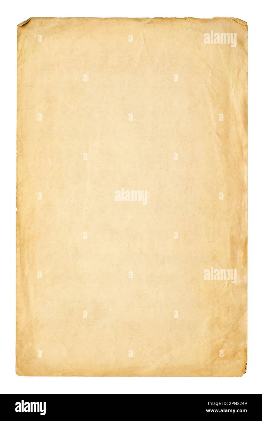 old paper manuscript isolated on white background. ancient page with ...