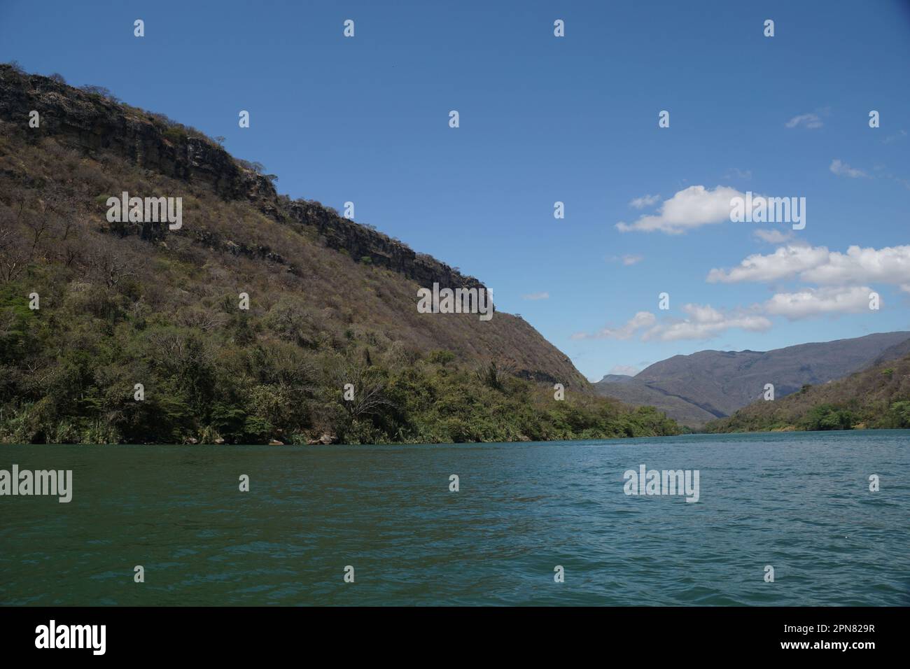 Sumidero canyon, montains, grijalva river, sky at chiapas, mexico Stock ...