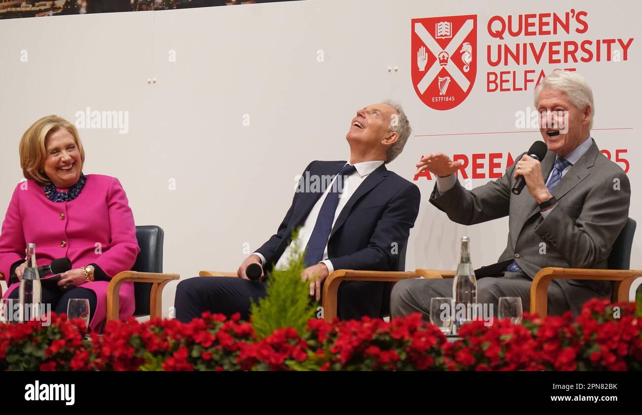 Hillary Clinton, Sir Tony Blair and former US President Bill Clinton on ...