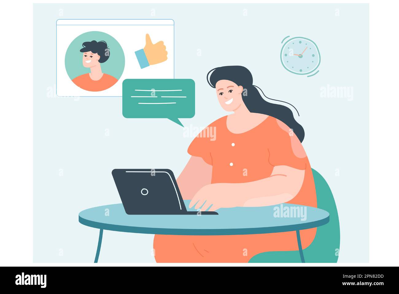 Chatting online girl on Cut Out Stock Images & Pictures - Alamy