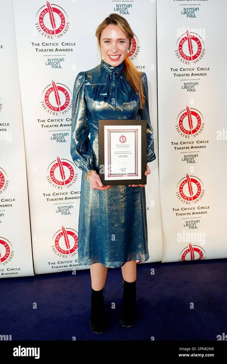 Lizzie Annis, winner of the 'Most Promising Newcomer' Award, at the ...