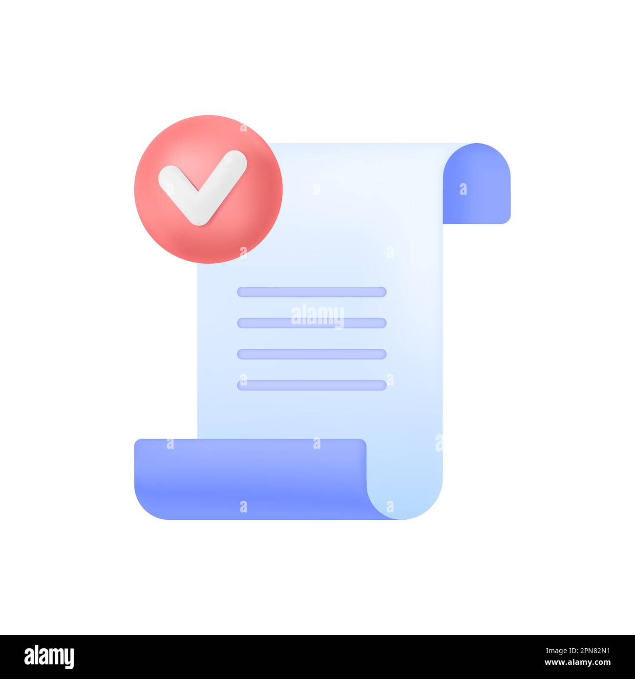 Sheet of paper with checkmark in red bubble 3D icon Stock Vector Image ...