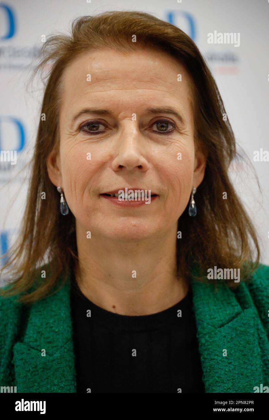 Paris, France. 17th Apr, 2023. The Defender of Rights, Claire Hedon ...