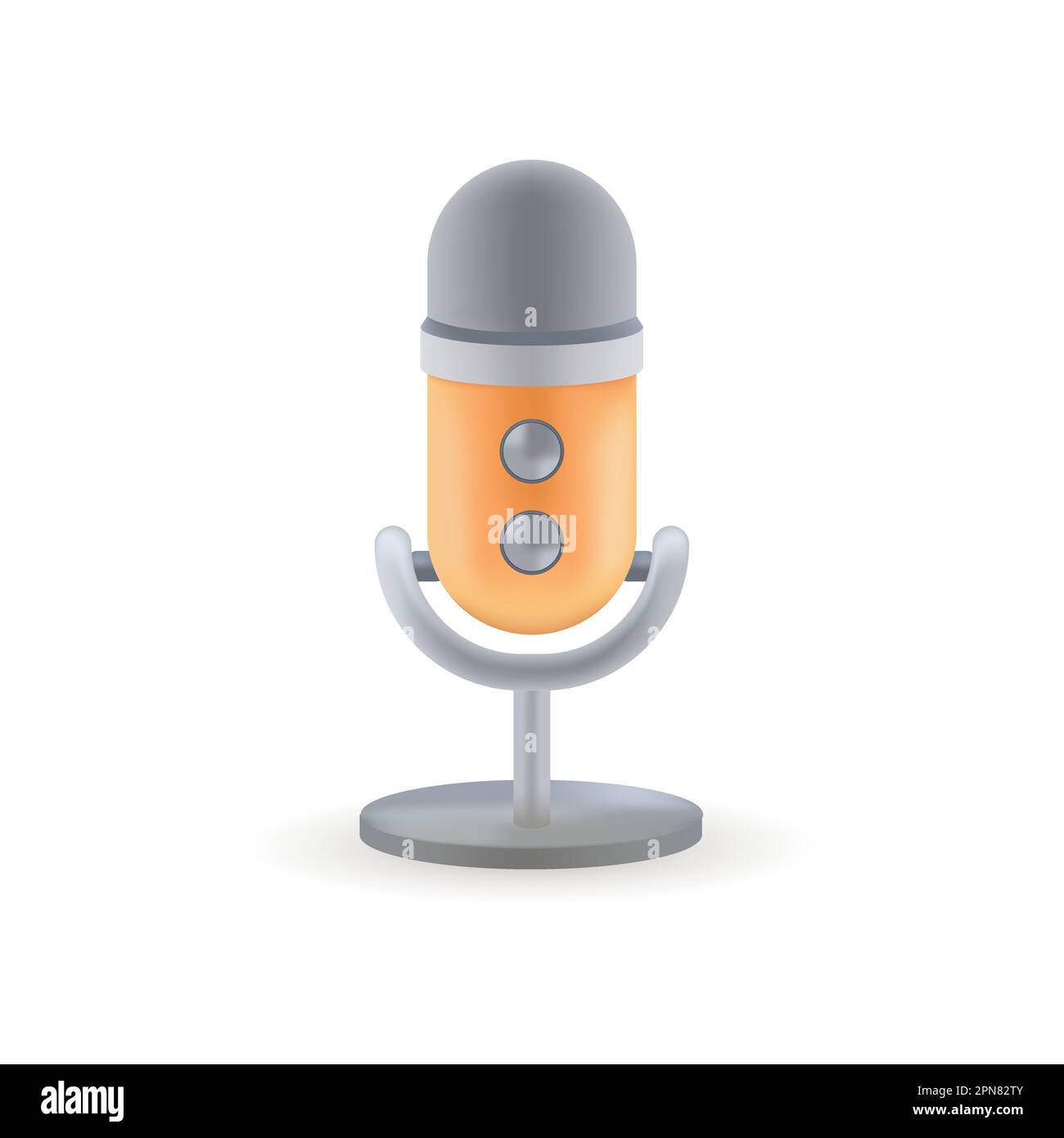 Yellow and black studio microphone recording sound 3D icon Stock Vector ...