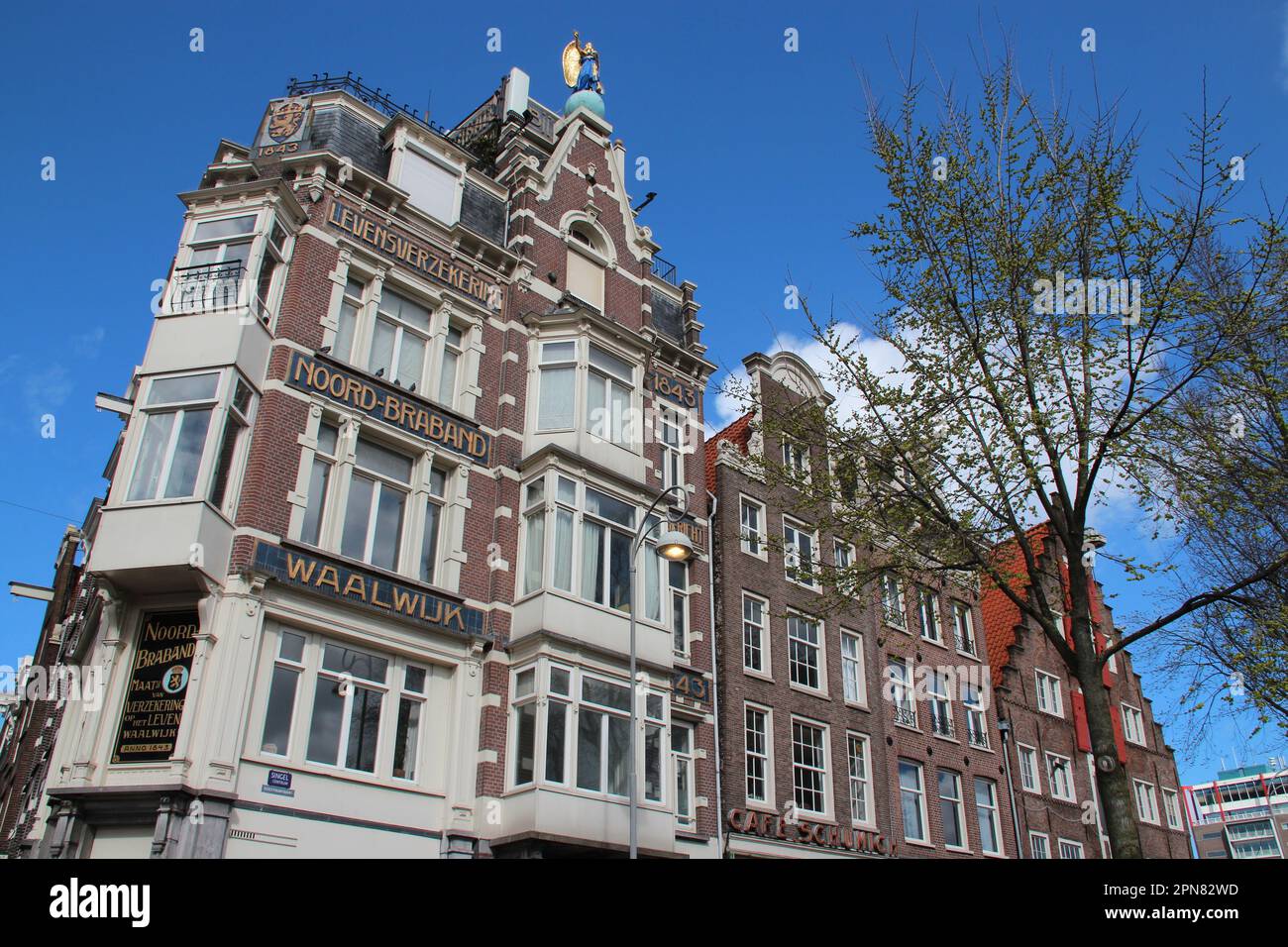 old brick houses or flat buildings in amsterdam (the netherlands Stock ...