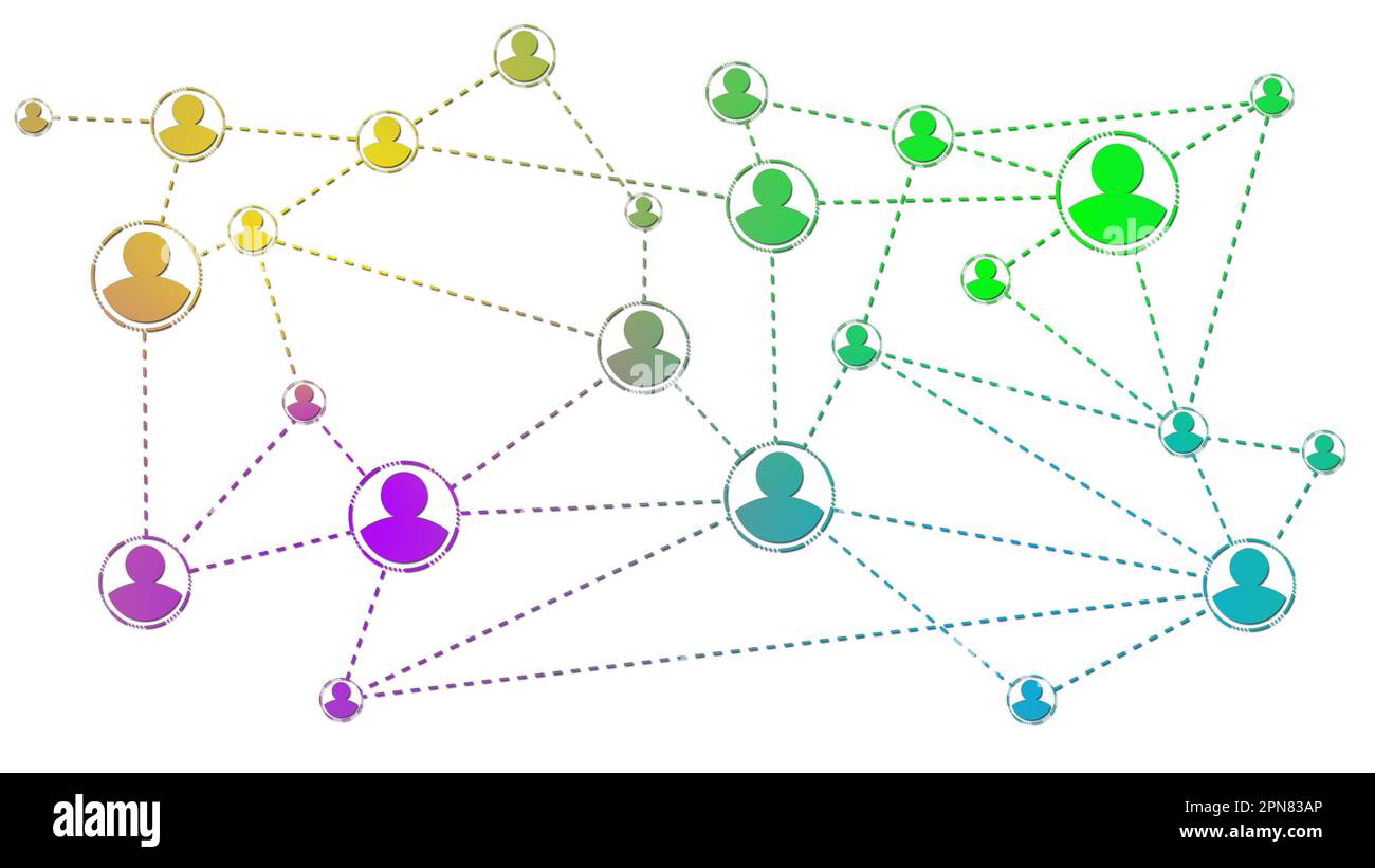 Concept of social network and business team connection and ...