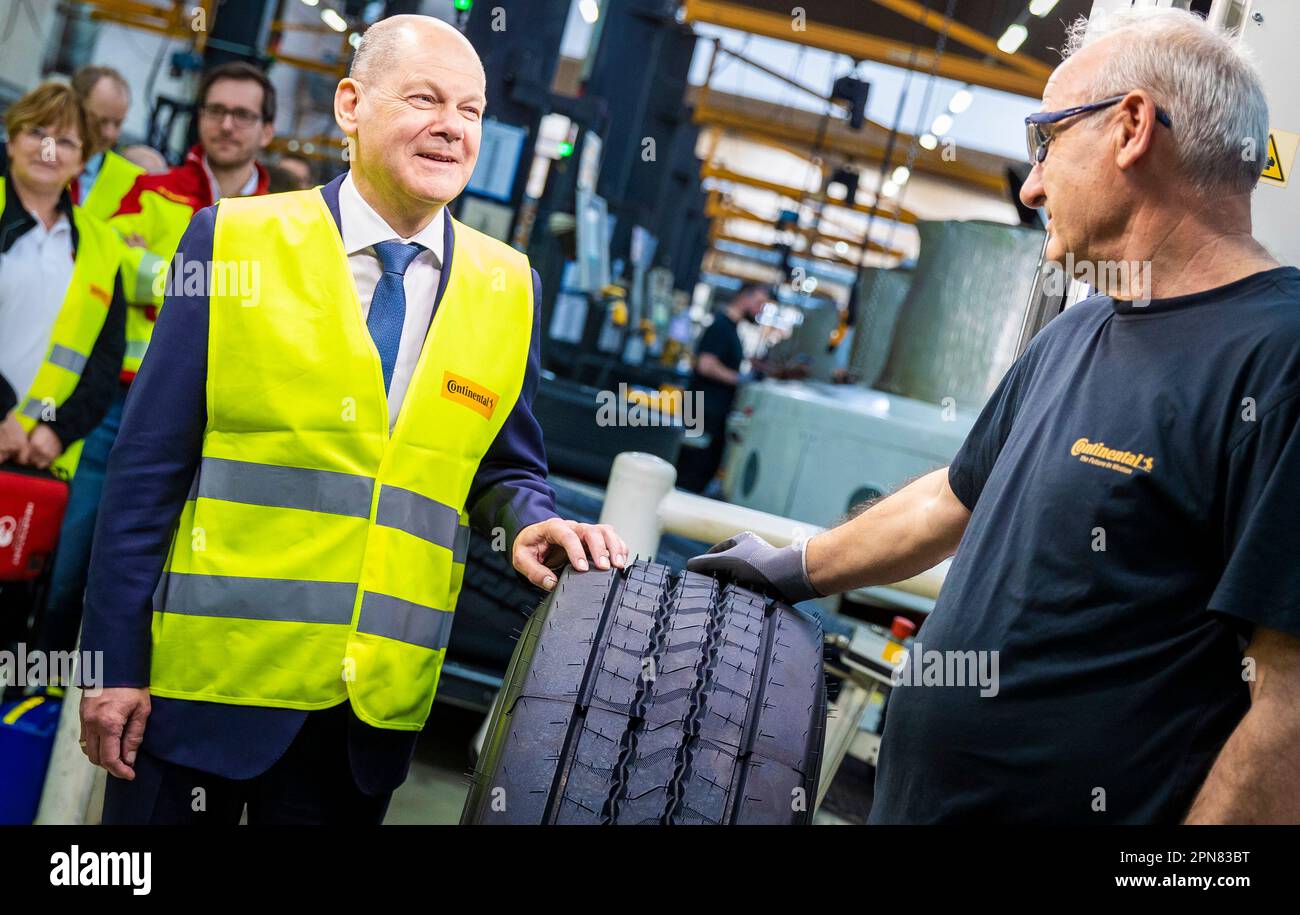 Hanover, Germany. 17th Apr, 2023. During his visit, German Chancellor ...