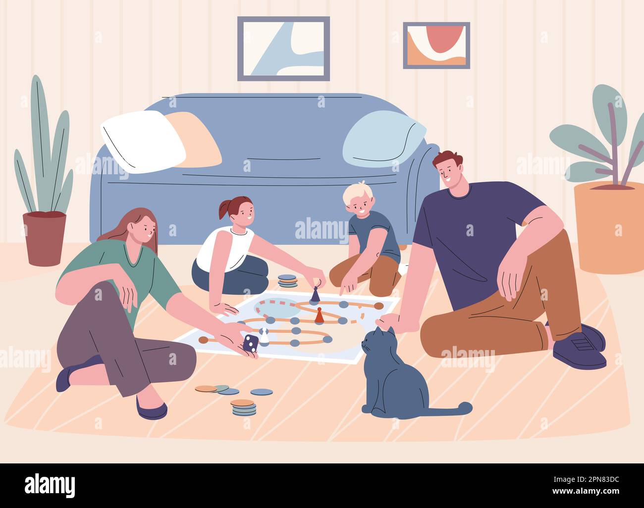 Cartoon happy boy playing table Stock Vector Images - Alamy