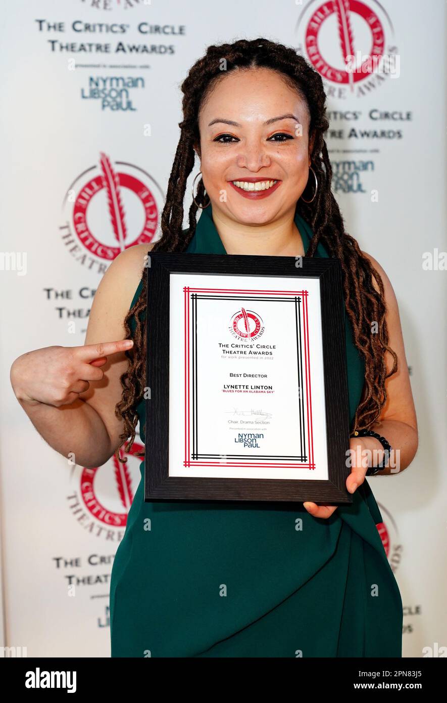 Lynette Linton, winner of 'Best Director' Award, at the annual Critics ...