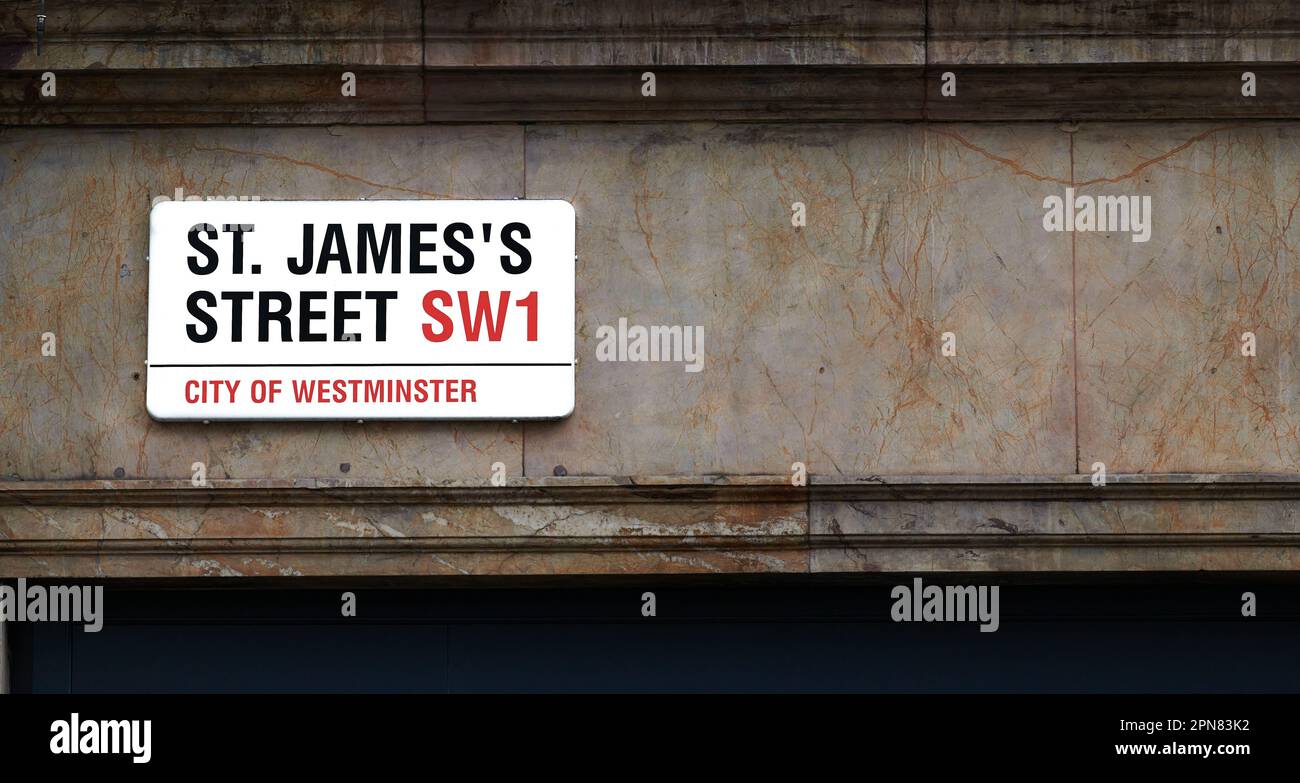 Street sign for St james's street, London SW1, England Stock Photo - Alamy