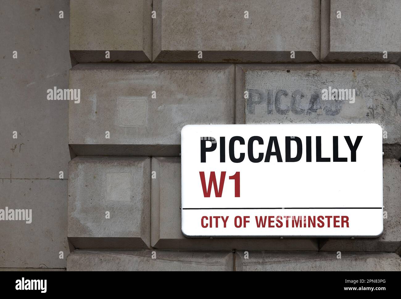 Street sign for Piccadilly, London W1, England Stock Photo - Alamy