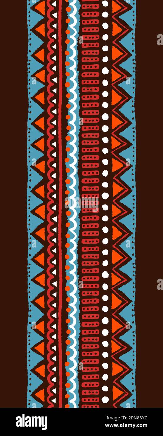 Hand drawn abstract seamless pattern, ethnic background, african style ...