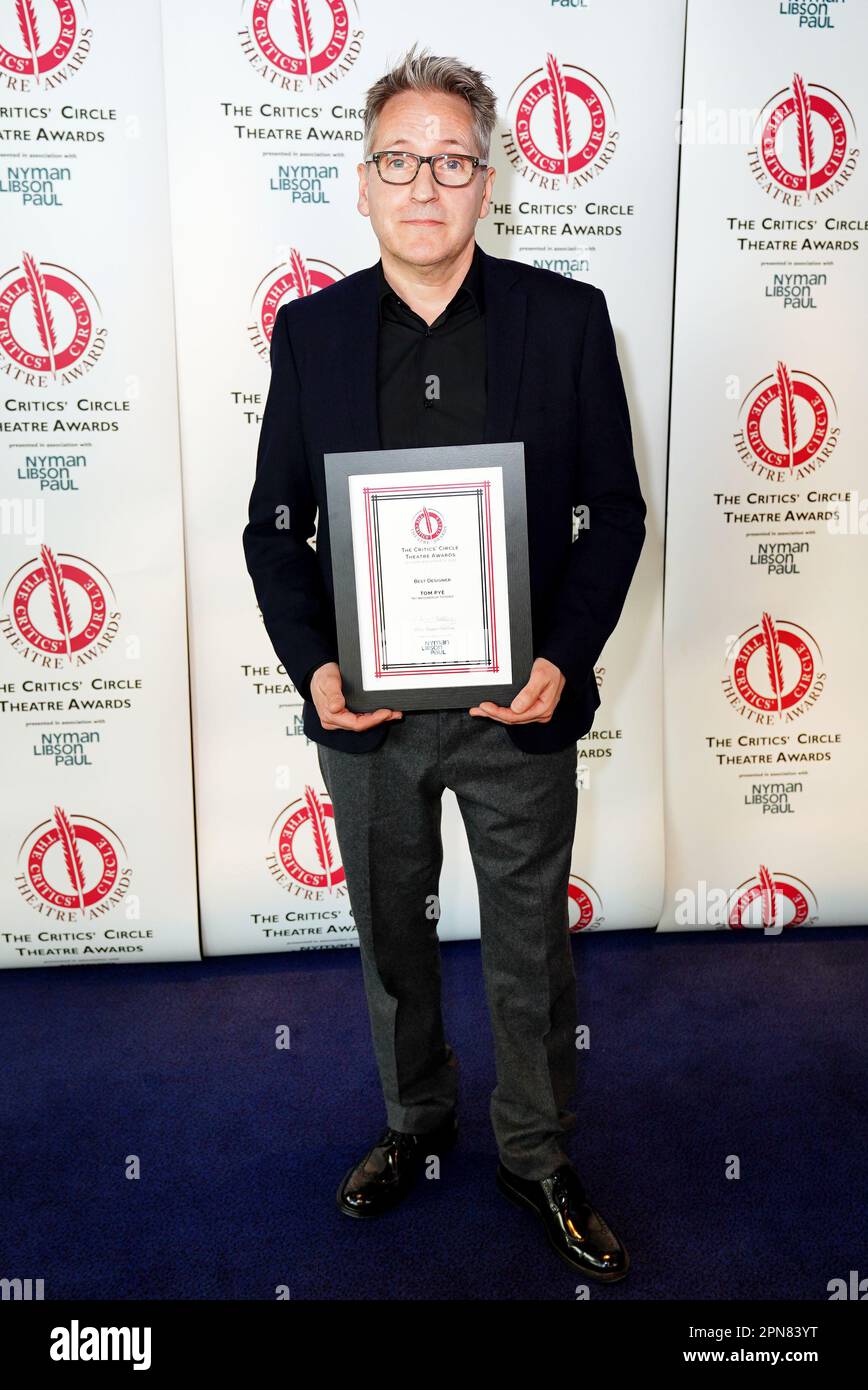 Tom Pye, winner of the 'Best Designer' Award, at the annual Critics' Circle Theatre Awards at ...